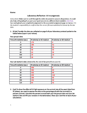 L113 Week 13 laboratory reflection - Plant Transpiration - Name ...
