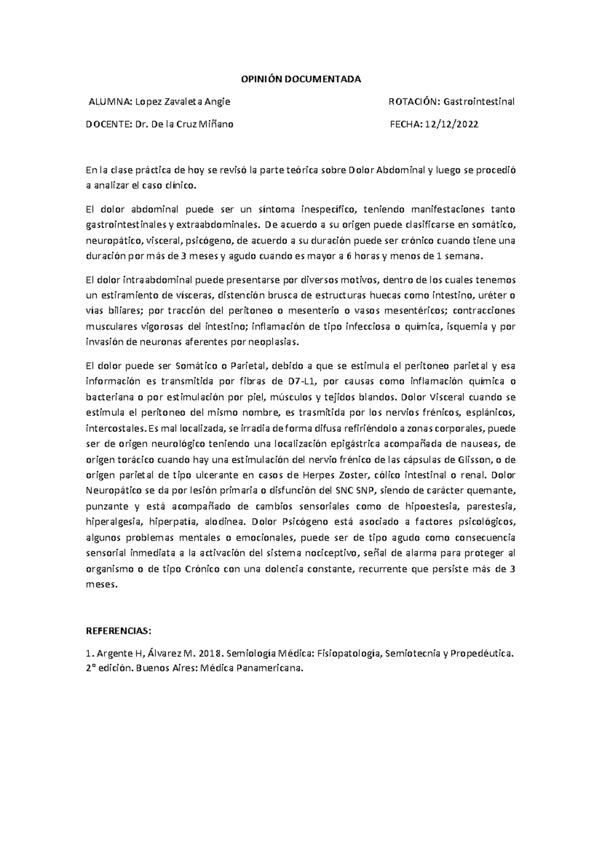 OD1 Gastrointestinal Angie Lopez - OPINIÓN DOCUMENTADA ALUMNA: Lopez ...