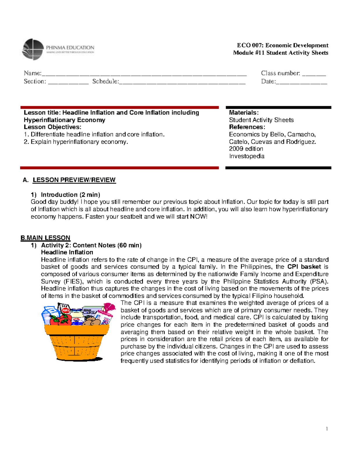 SAS#11-ECO007 - FOR ECO CLASS - Module #11 Student Activity Sheets - Studocu
