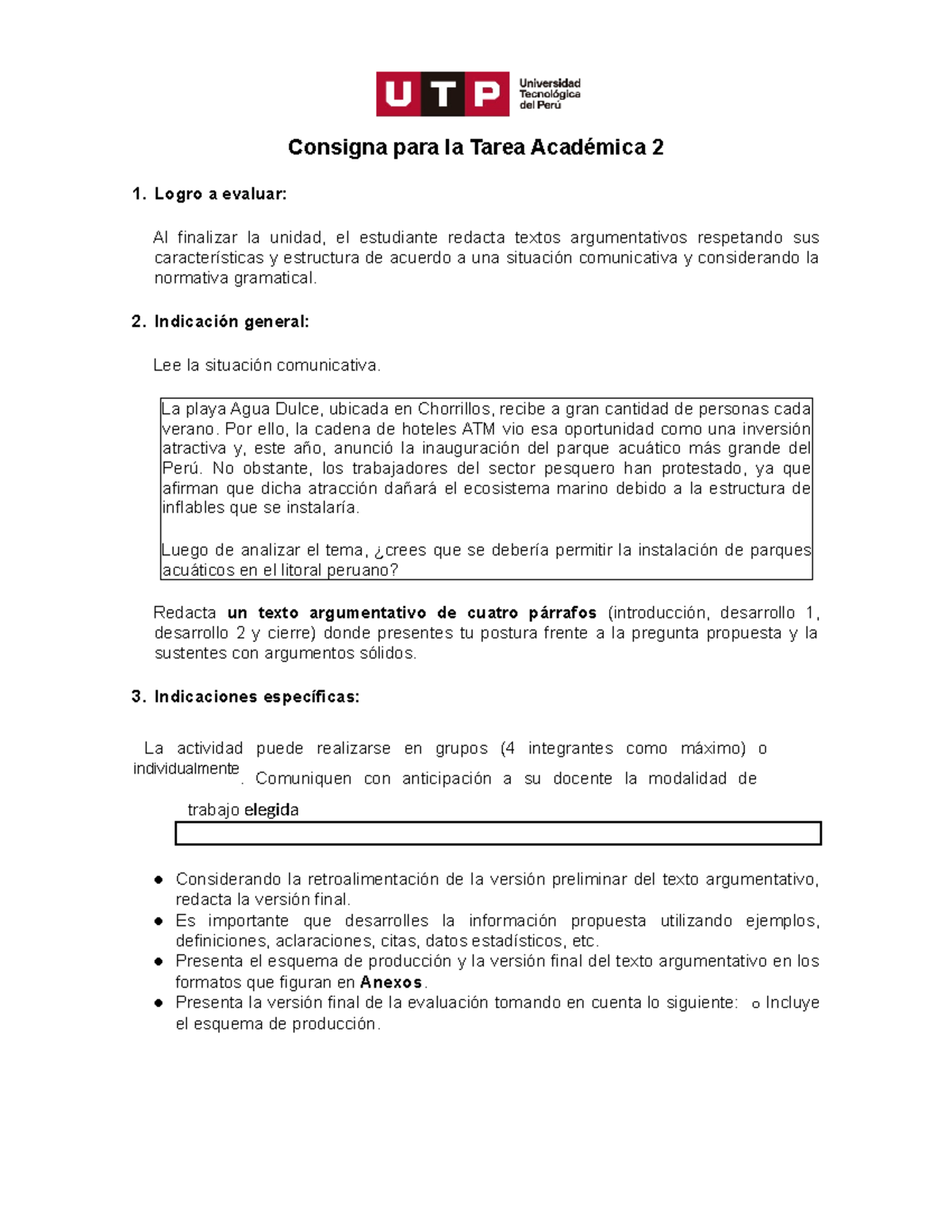 (AC-S12) Semana 12 - Tema 01 Tarea - Tarea Académica 2 (TA2) - Consigna ...