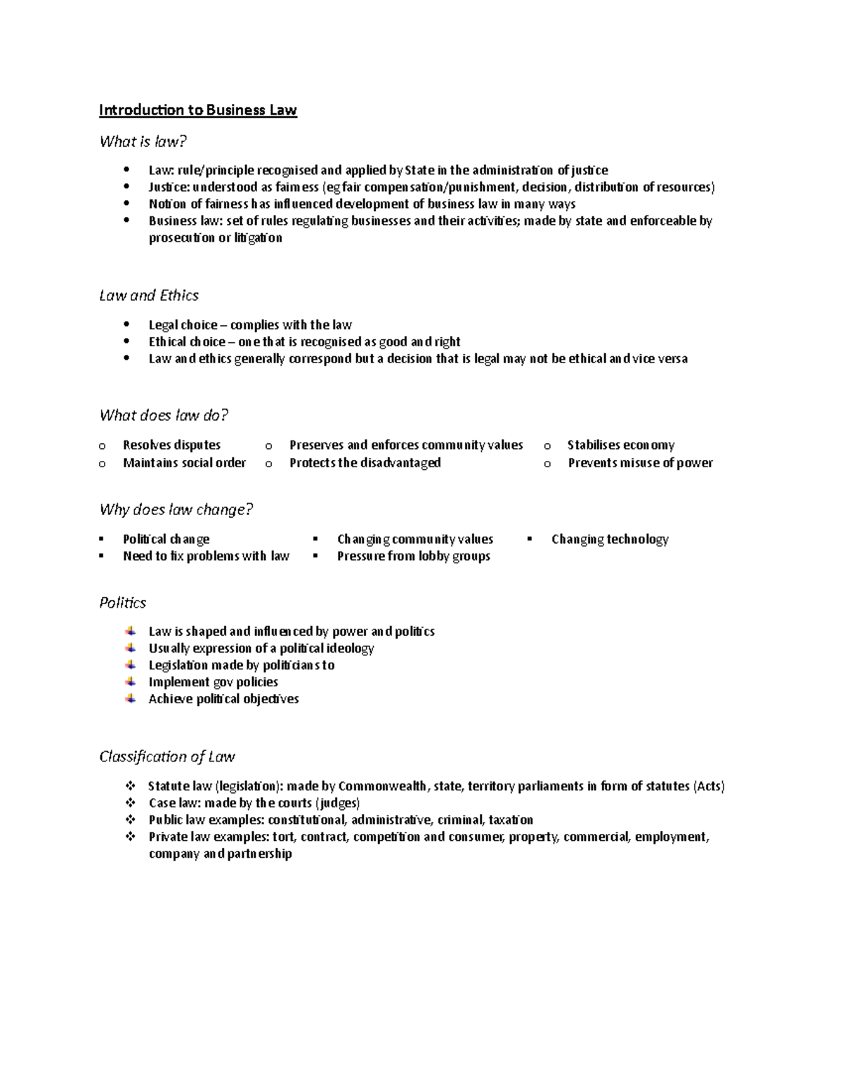 Lecture 1 - Introduction to Business Law - Introduction to Business Law ...