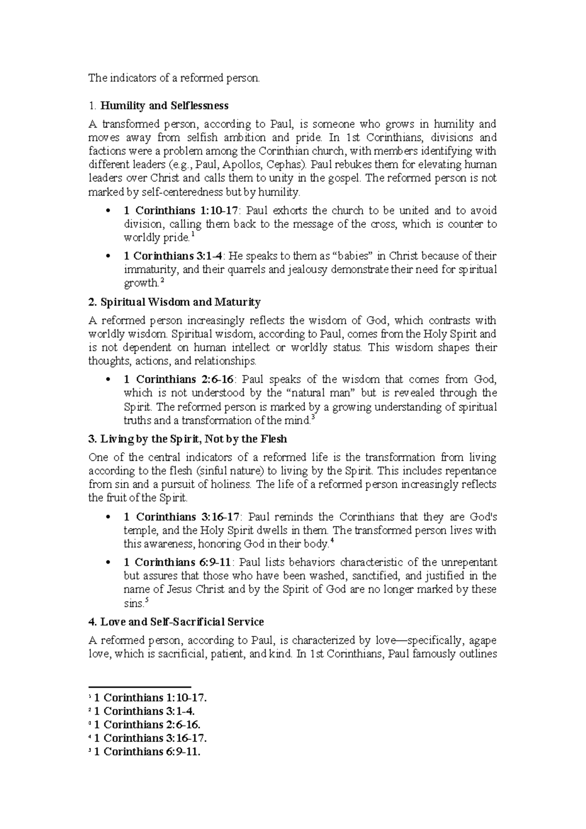Reformed person indicators - The indicators of a reformed person ...