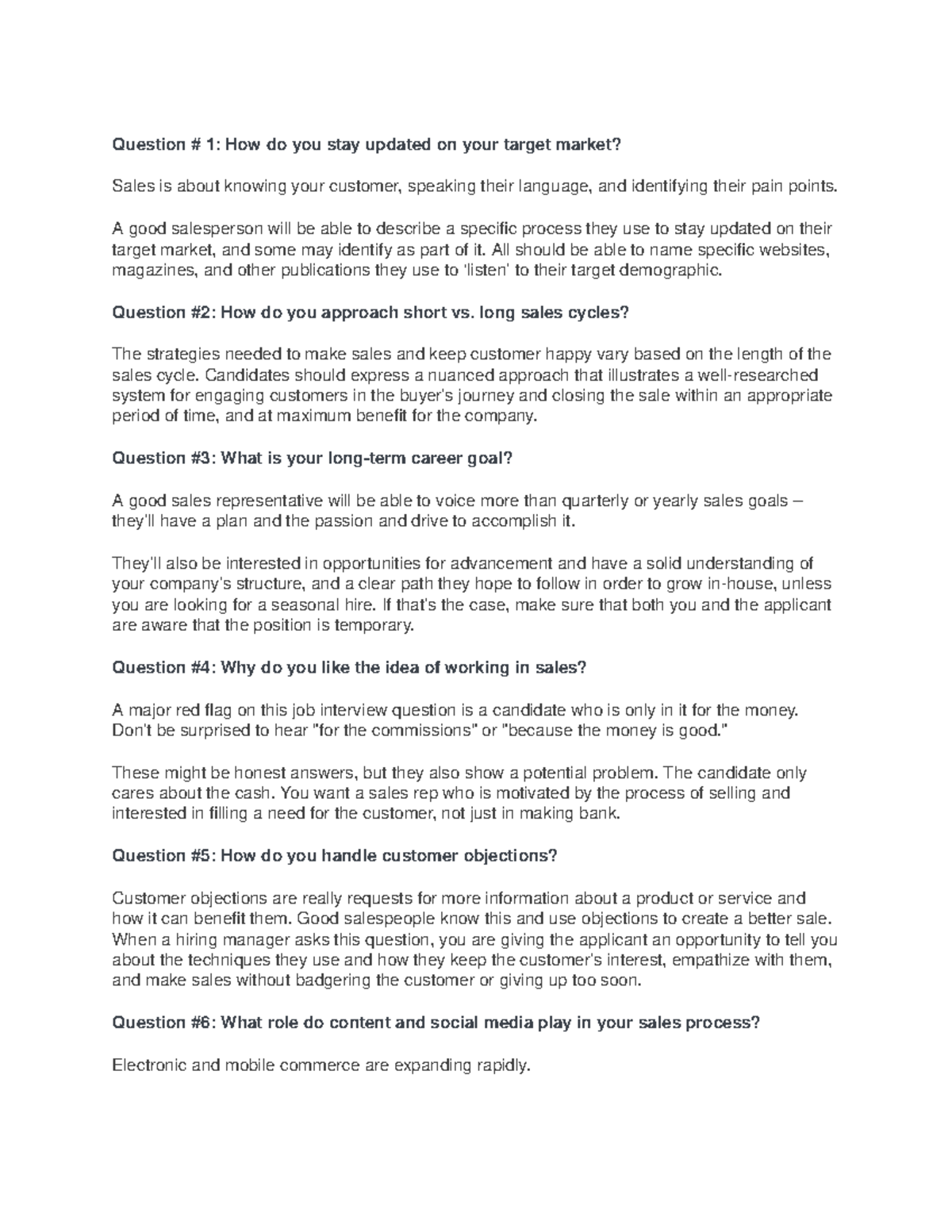 Interview FORM (10 - Question # 1: How do you stay updated on your ...