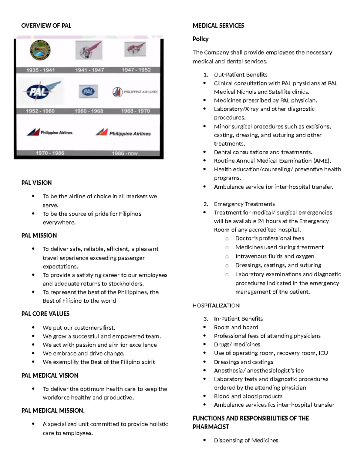 PAL - PAL - OVERVIEW OF PAL PAL VISION To be the airline of choice in ...