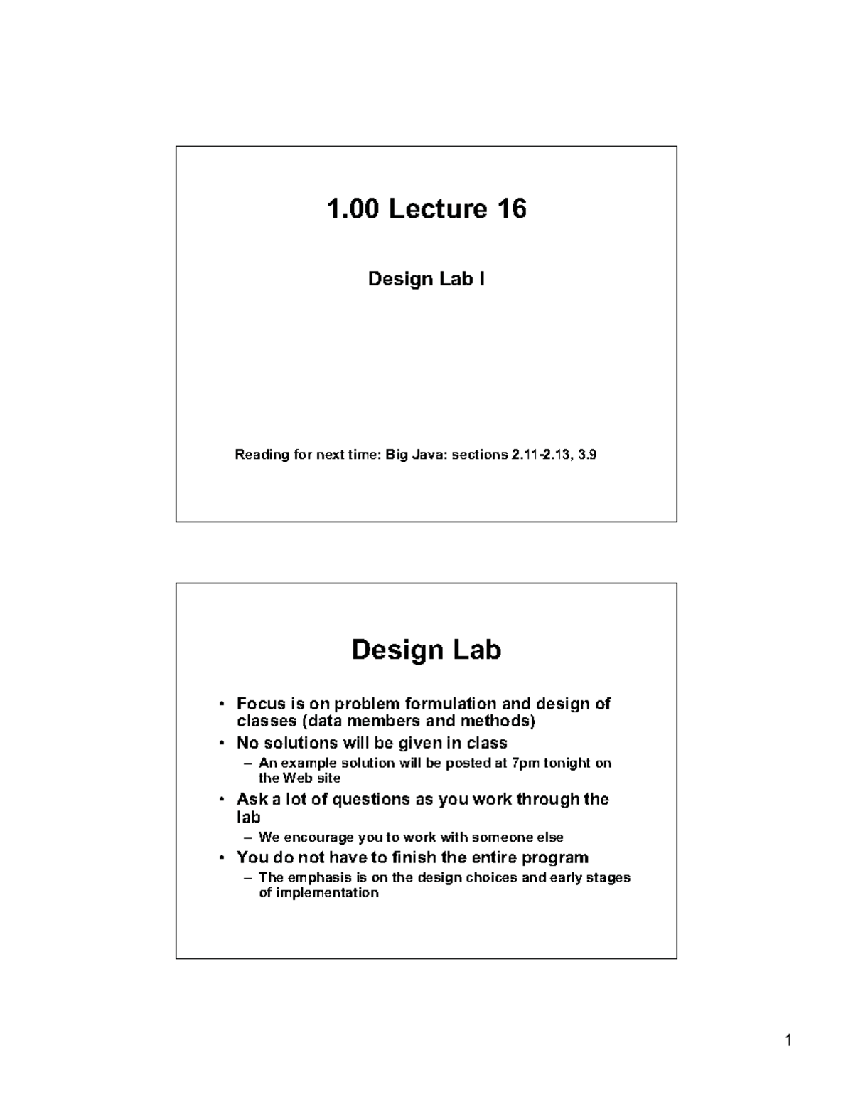 Design Lab I - Inheritance (PDF) Lec 16 - 1 1 Lecture 16 Design Lab I ...