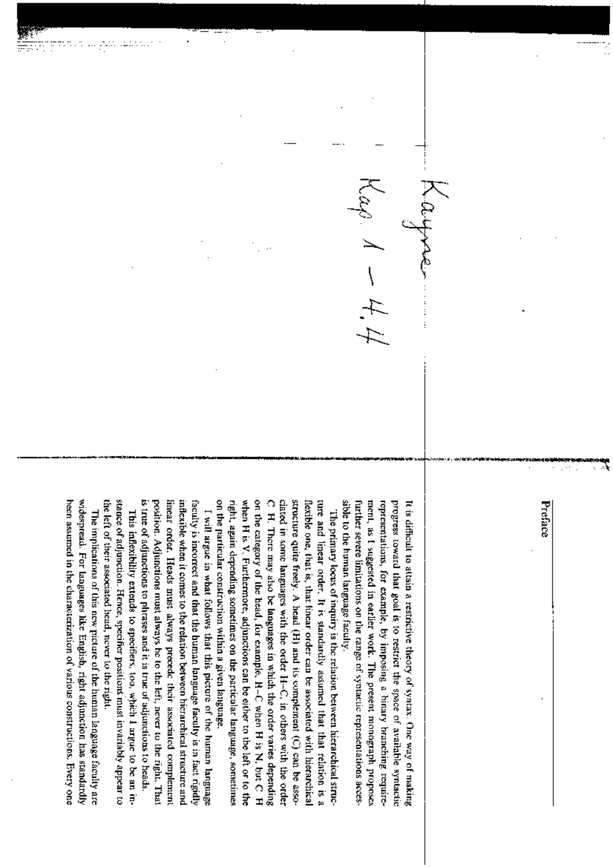 Kayne (1994) Antisymmetry of Syntax, Chap - Syntax and semantics of ...