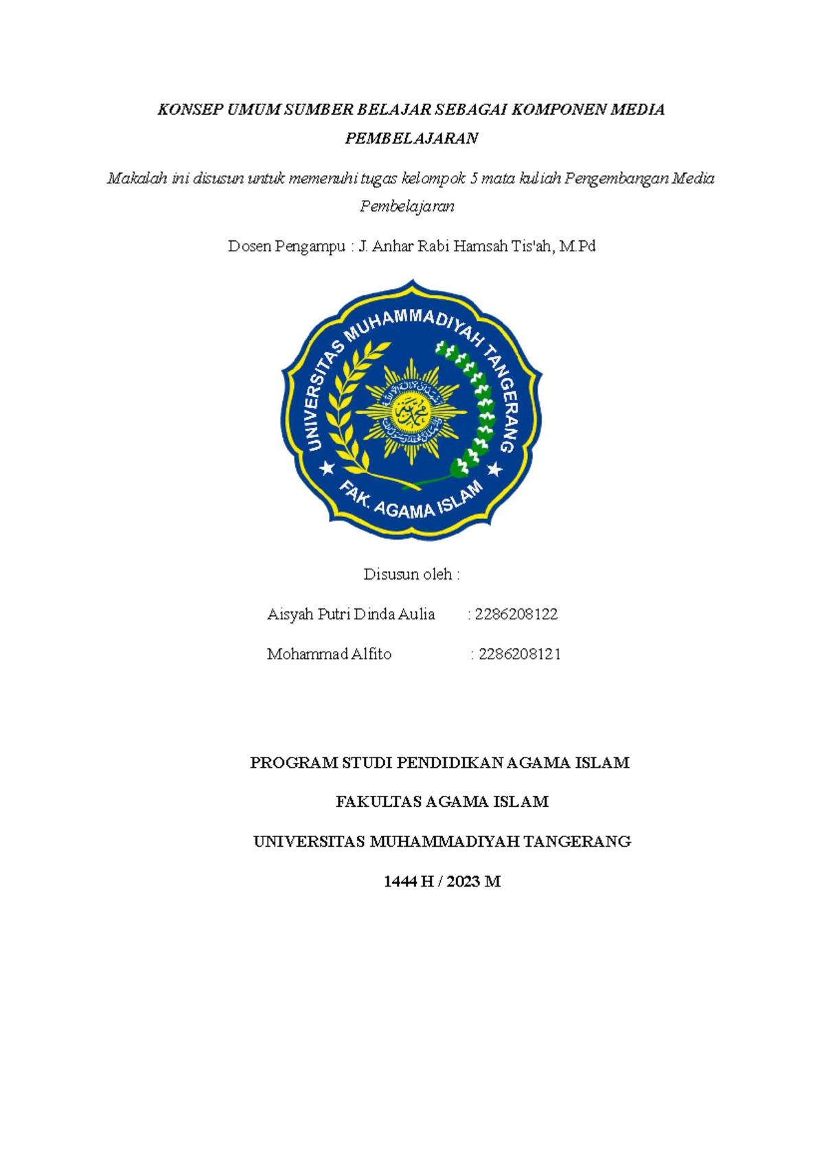 PMP kel 5 - MAKALAH PENGEMBANGAN MEDIA PEMBELAJARAN - KONSEP UMUM SUMBER BELAJAR SEBAGAI ...