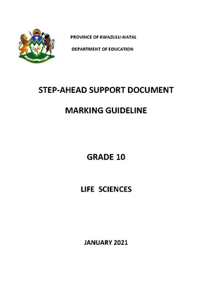 KZN STEP Ahead LIFE Sciences Grade 11 Solutions - STEP AHEAD SOLUTIONS ...