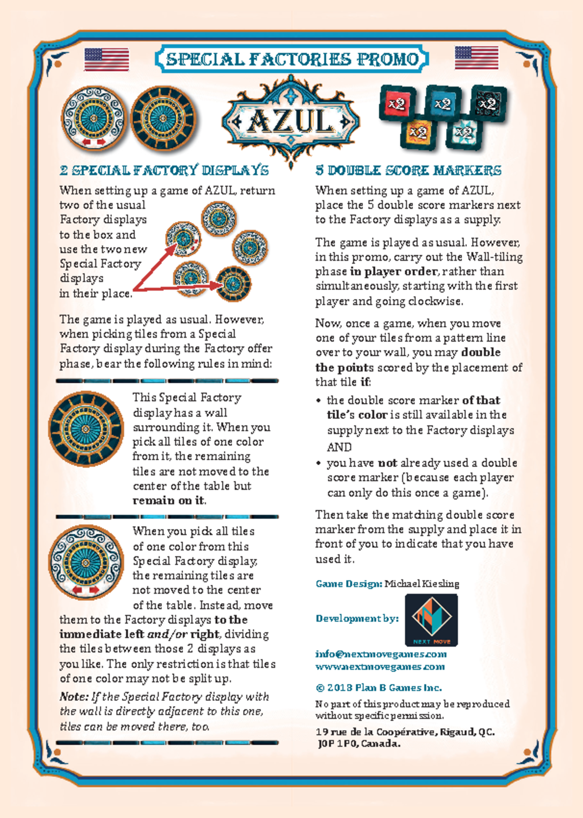 DSP18 AZUL Rules - Nil - x 2 x 2 x 2 x 2 x 2 Special FactorieS promo 2 ...