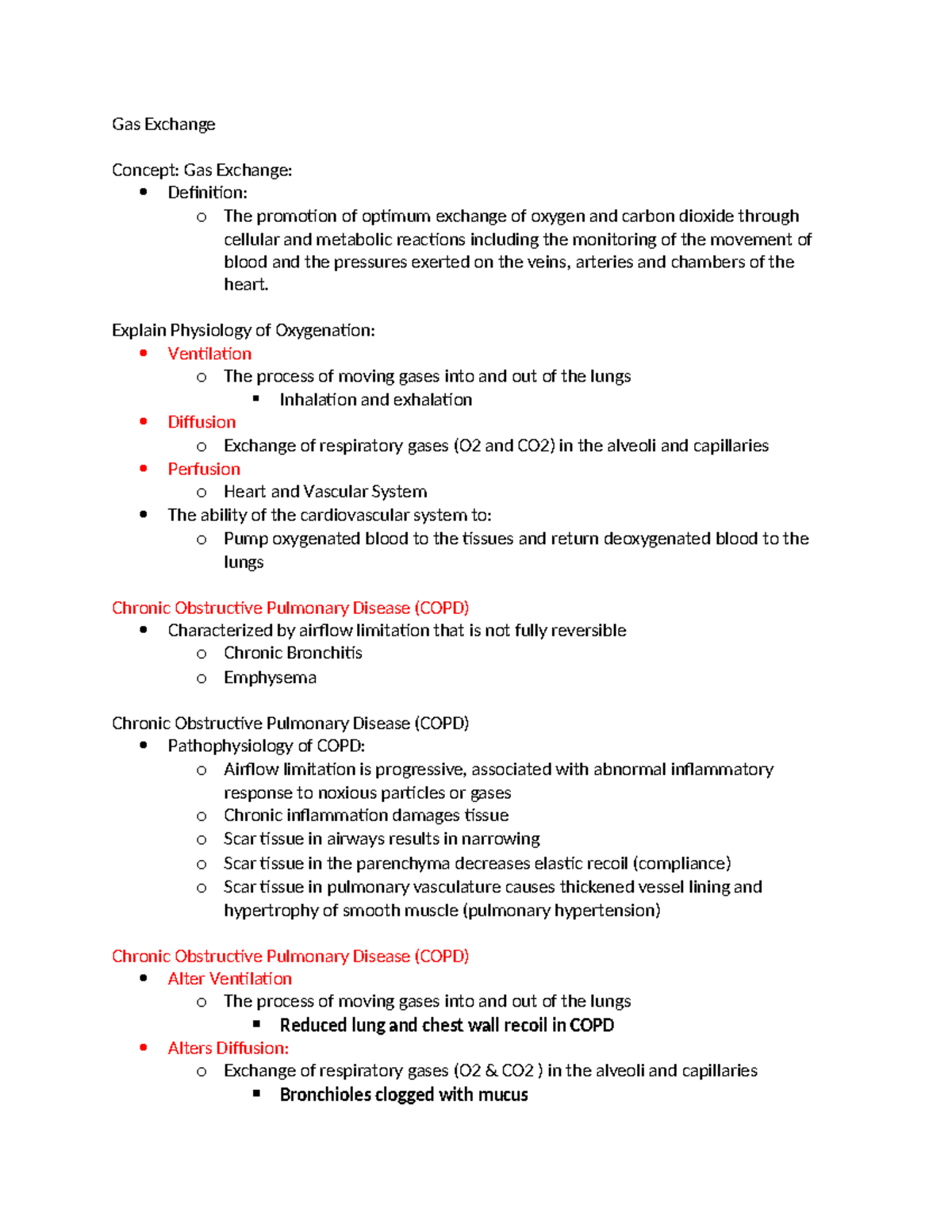 Gas Exchange Part 1 - NOTES - Gas Exchange Concept: Gas Exchange ...