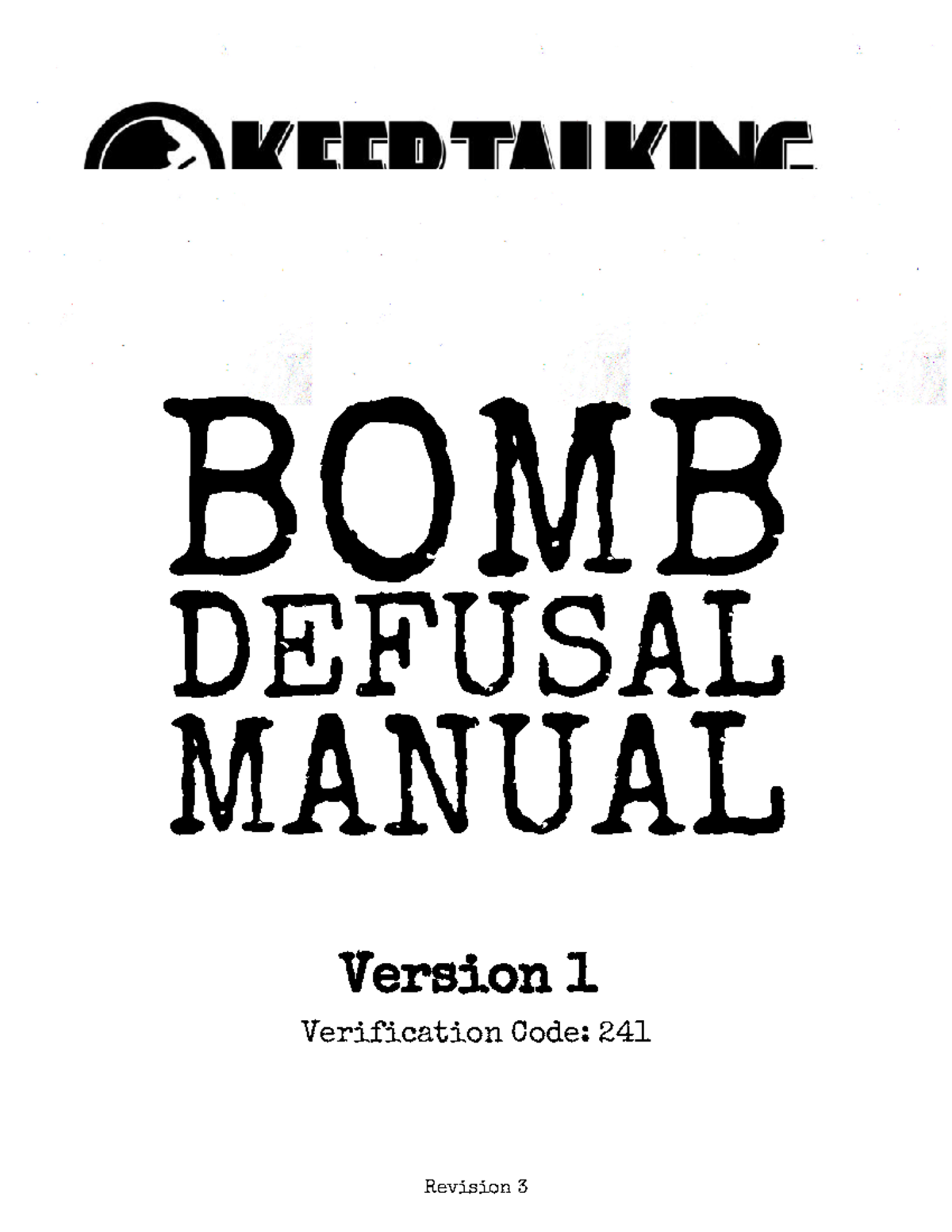 Pdfcoffee - Bruh - BOMB DEFUSAL MANUAL Version 1 Verification Code: 241 Revision 3 Welcome to ...