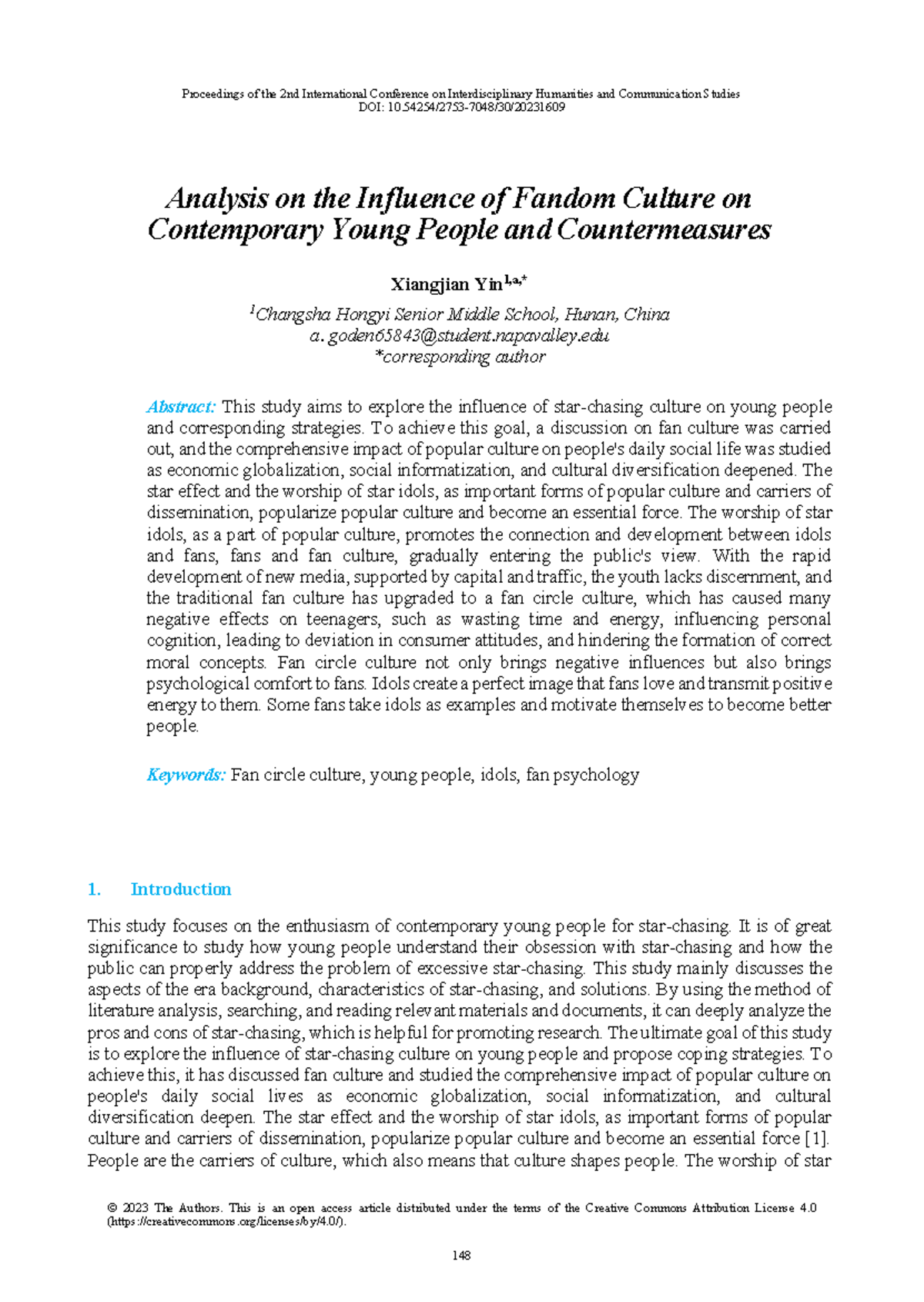 Analysis on the influence of fandom culture on contemporary young ...