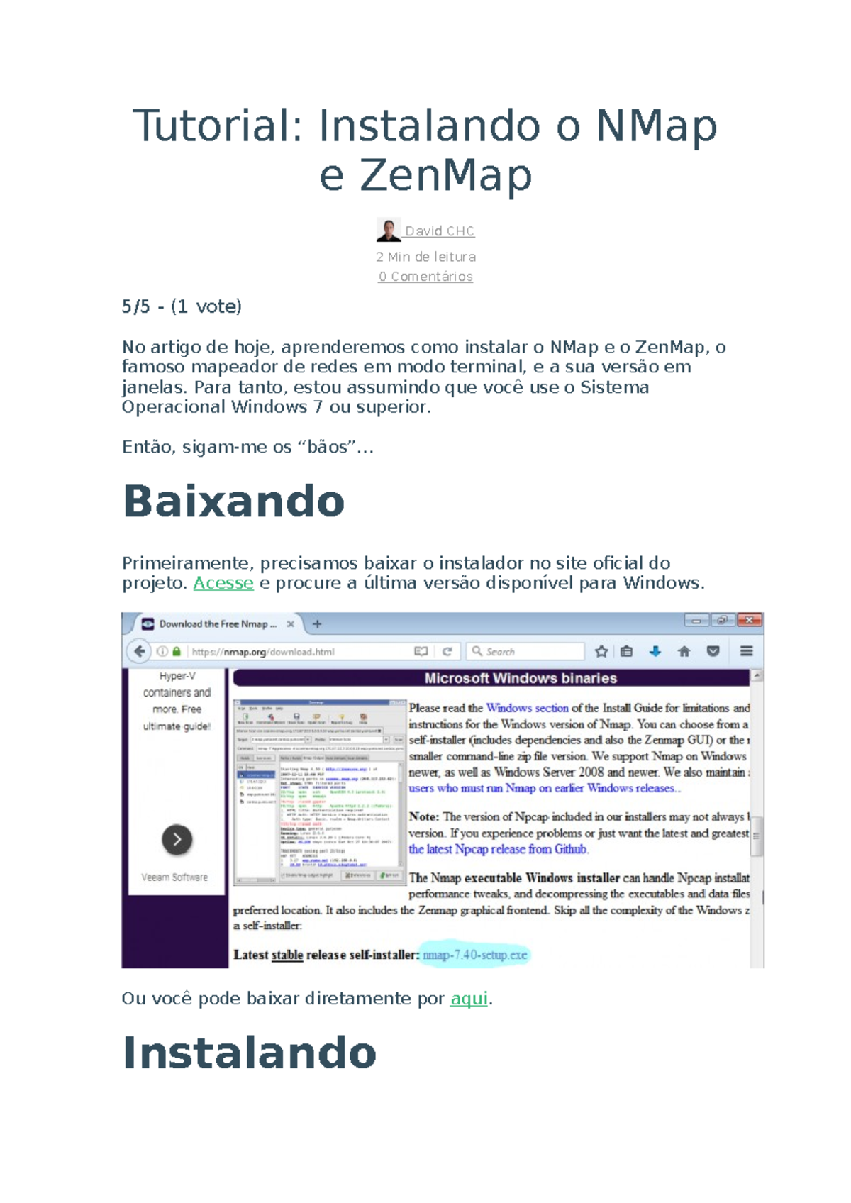 Tutorial Zen Map - Tutorial: Instalando o NMap e ZenMap David CHC 2 Min de leitura 0 Comentários ...