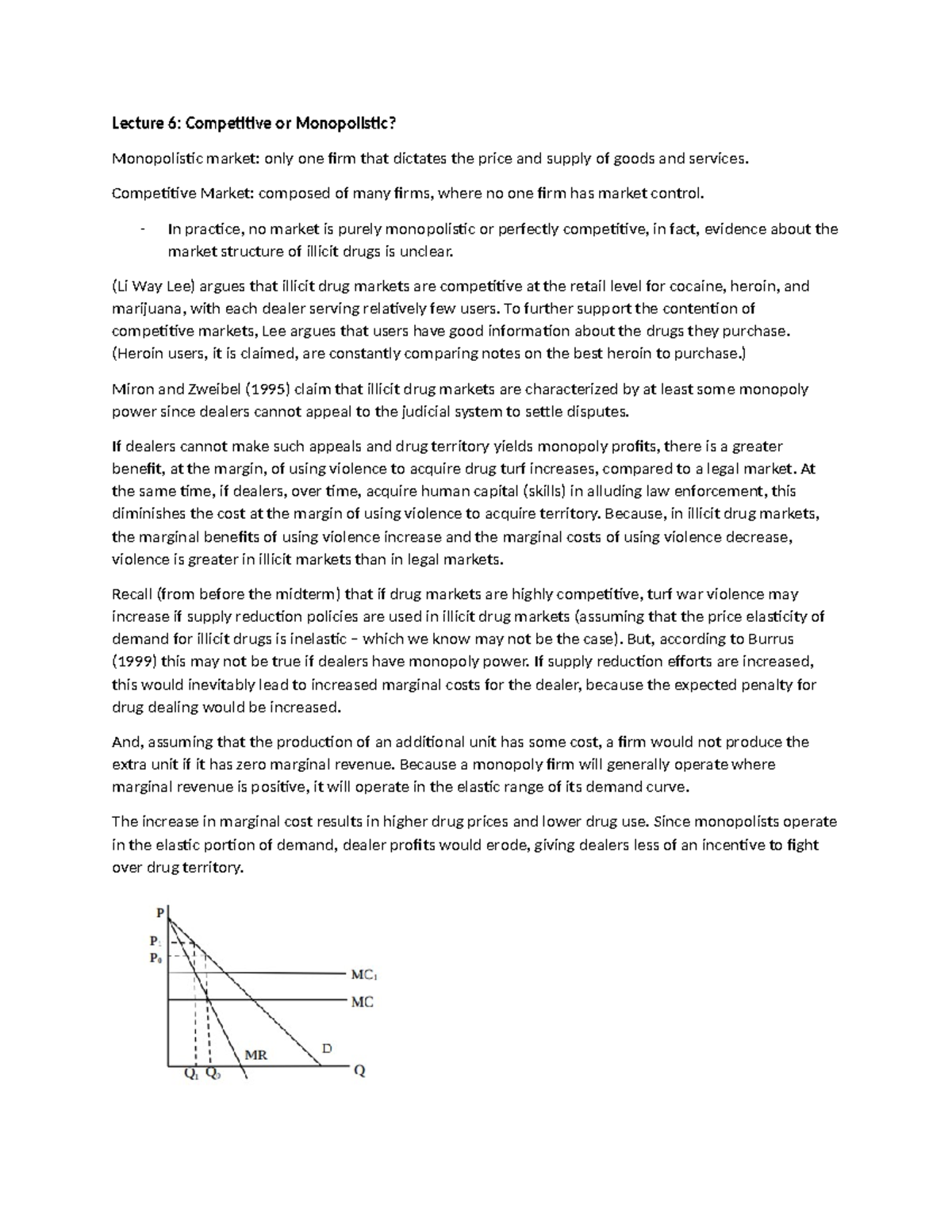Week 6 Monopolies and Competition - Lecture 6: Competitive or ...