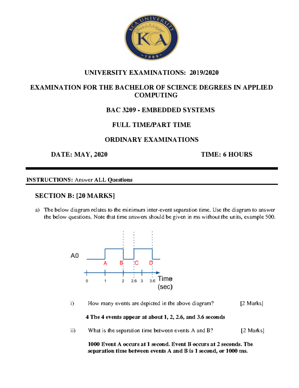 2019 - 2020 - UNIVERSITY EXAMINATIONS: 2019/ EXAMINATION FOR THE ...