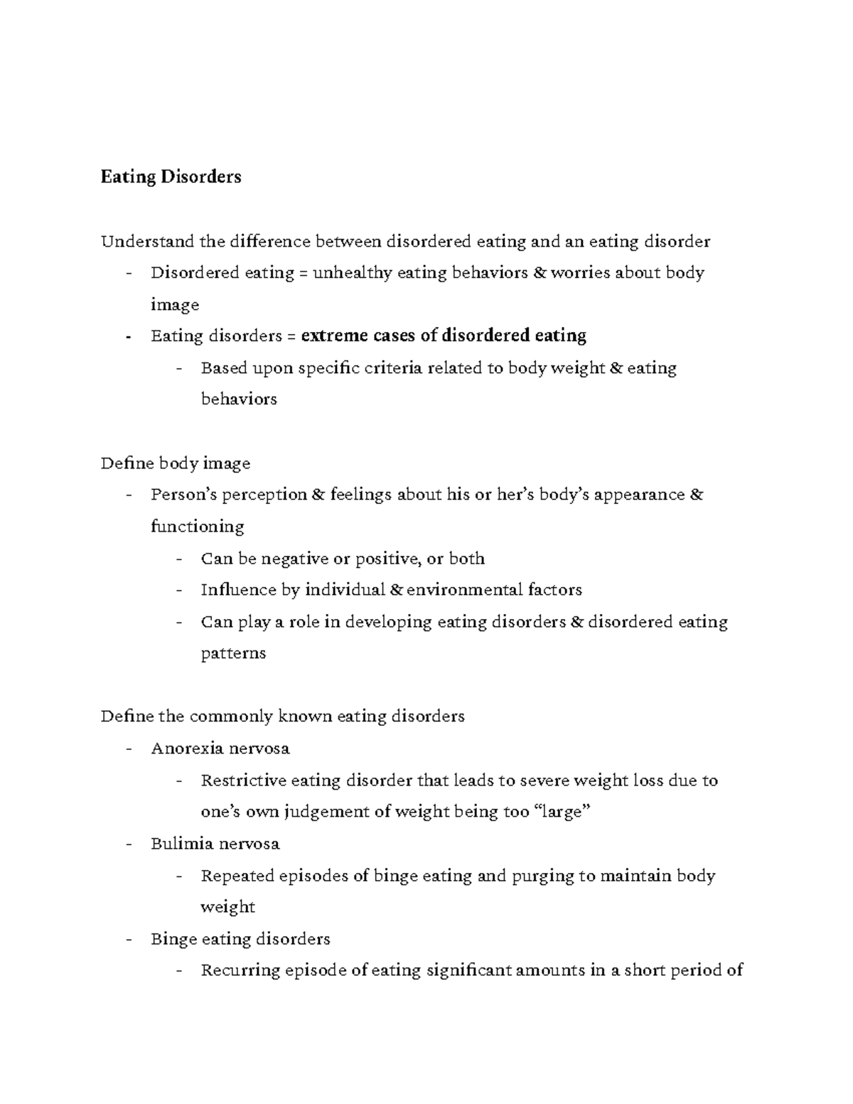 Eating Perception on Body Image - Eating Disorders Understand the ...