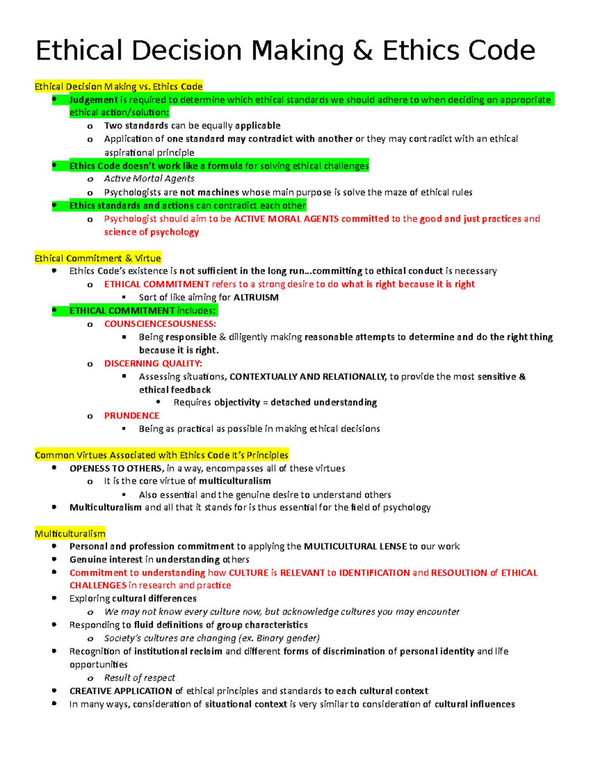 Ethical Decision Making & Ethics Code - Ethical Decision Making ...