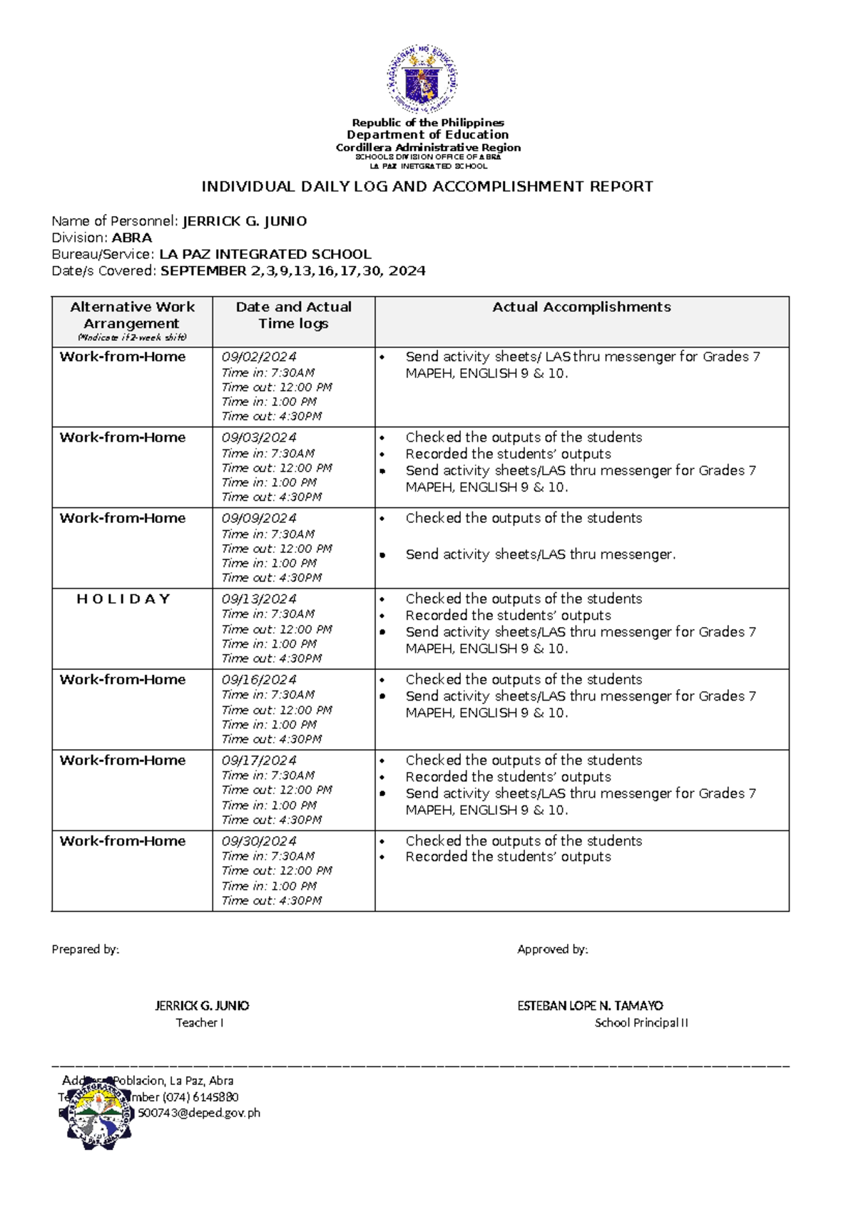 Idlar - Republic of the Philippines Department of Education Cordillera ...