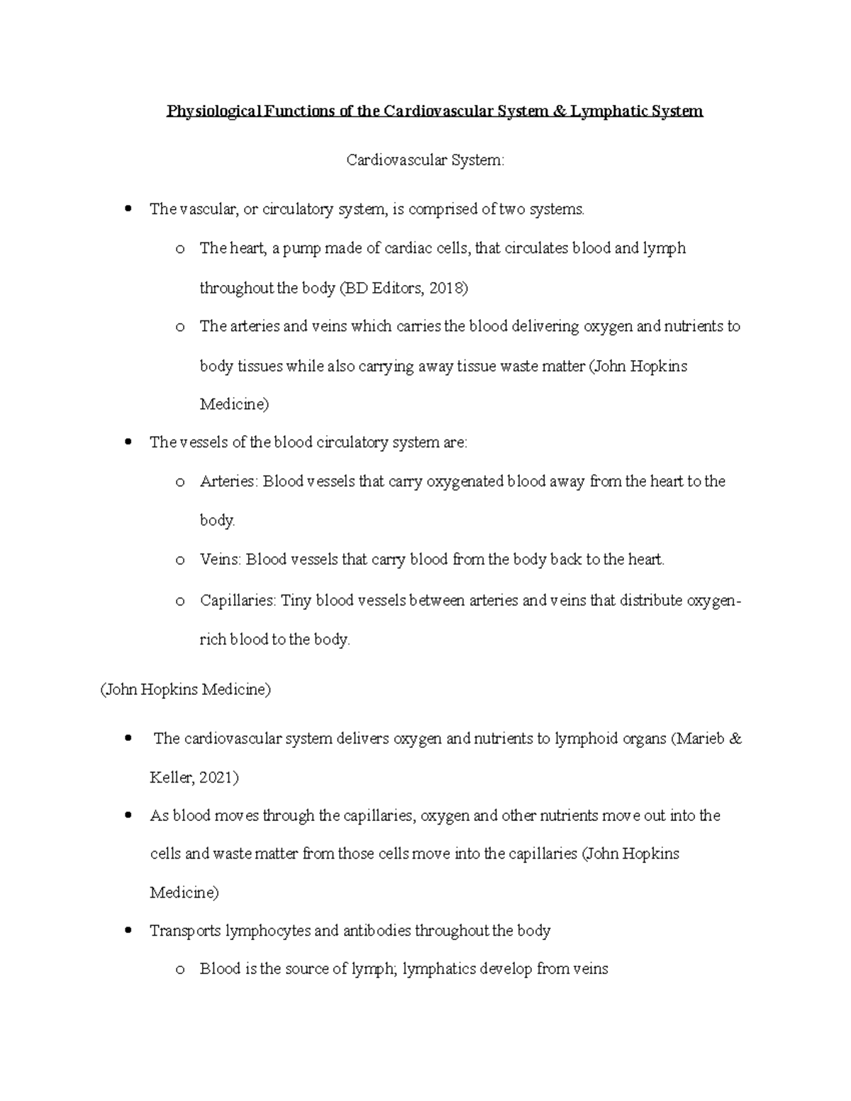 Studocu bio4-3 - System interrelationship - Physiological Functions of ...