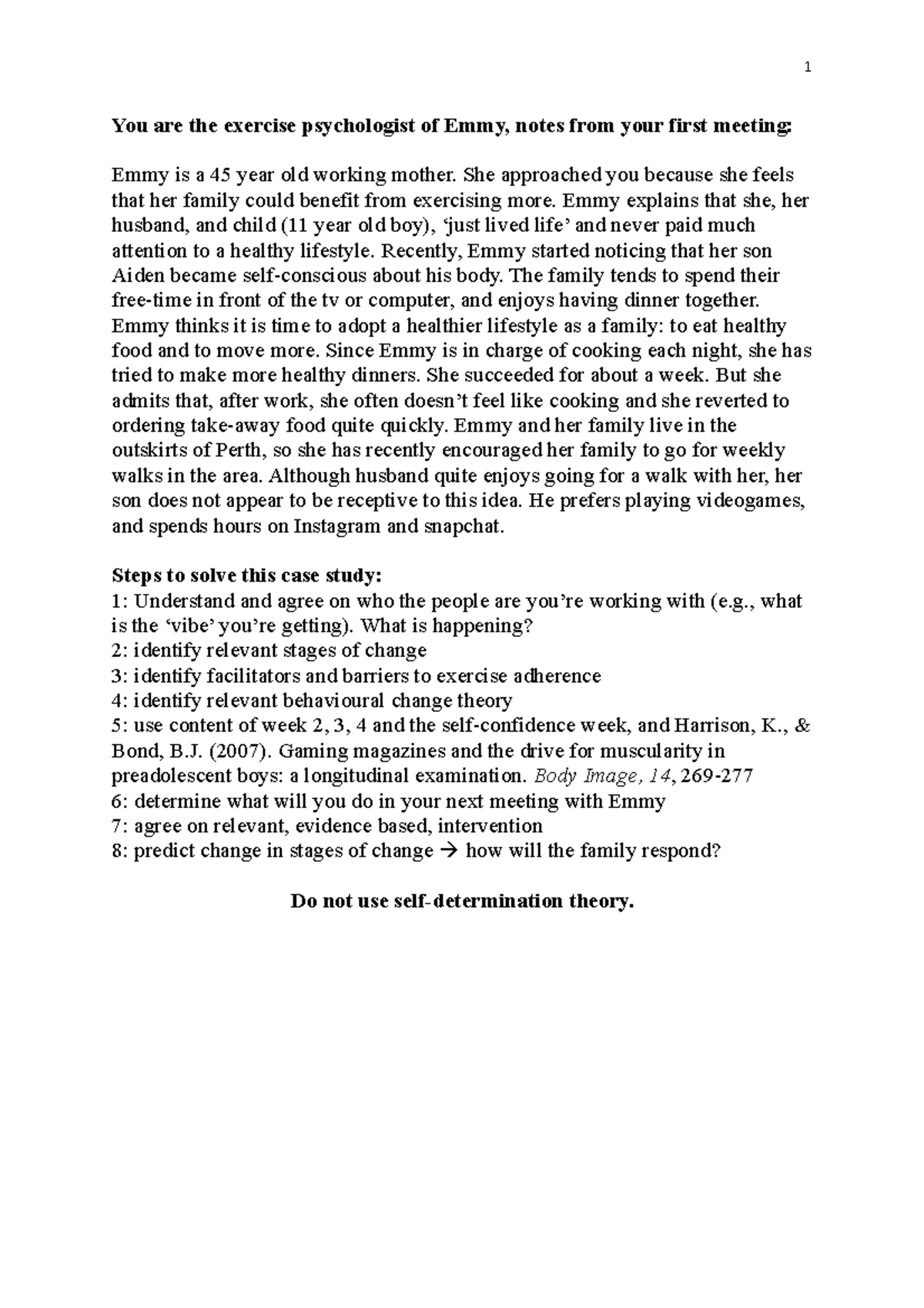 2020 Group presentation case studies - You are the exercise ...