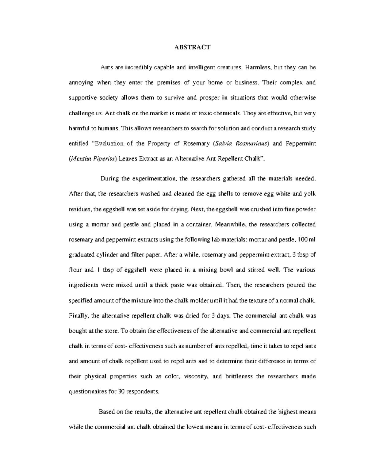 Abstract - ABSTRACT Ants are incredibly capable and intelligent ...