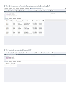 Assignment 05 - pgadmin sql - MIS632 - 1. 2. 3. 4. 5. - Studocu