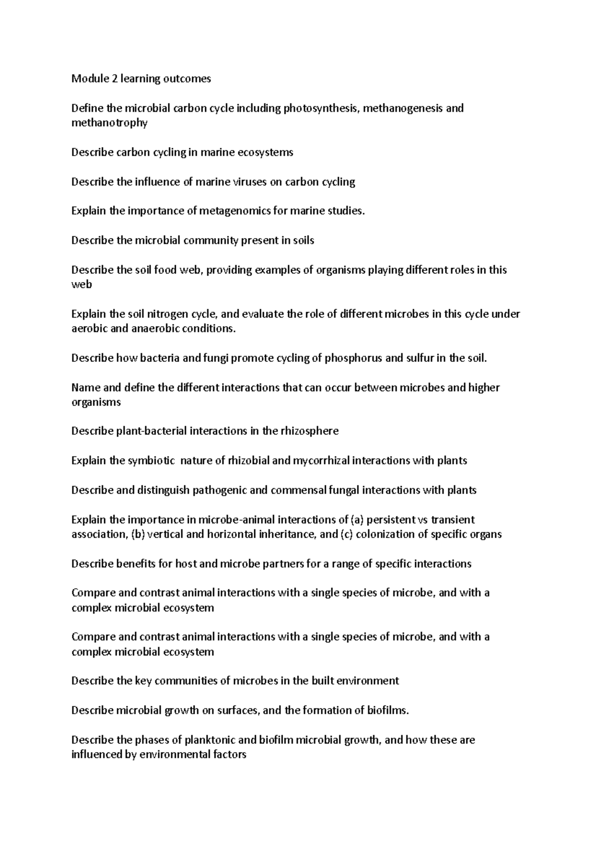 Module 2 learning outcomes - Module 2 learning outcomes Define the ...