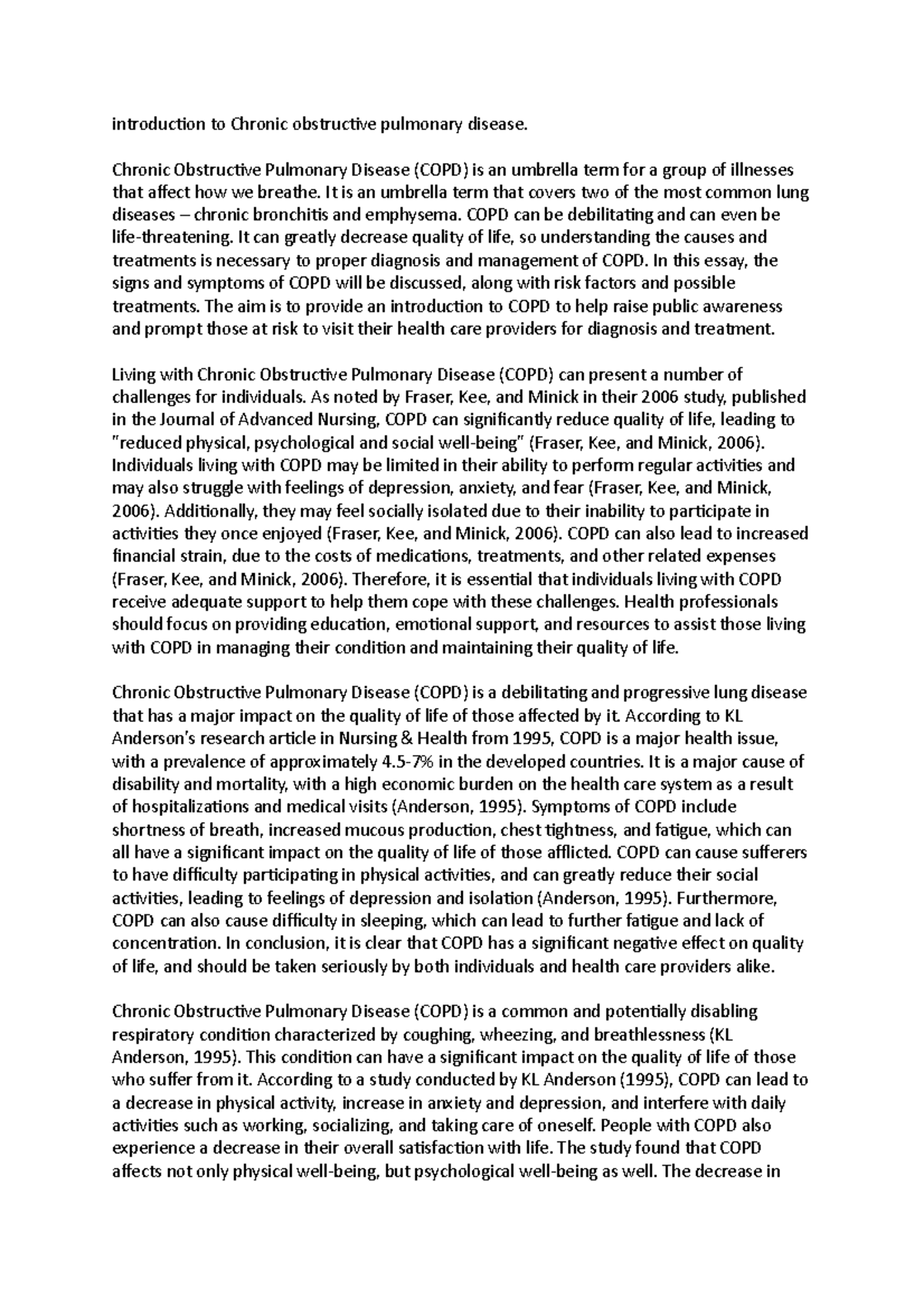 Introduction to Chronic obstructive pulmonary disease - Chronic ...