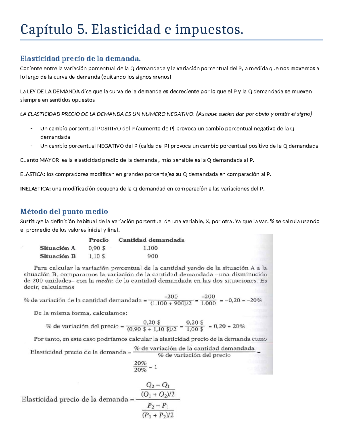 Fundamentos DE LA Economia cap 5 - Capítulo 5. Elasticidad e impuestos. Elasticidad precio de la ...
