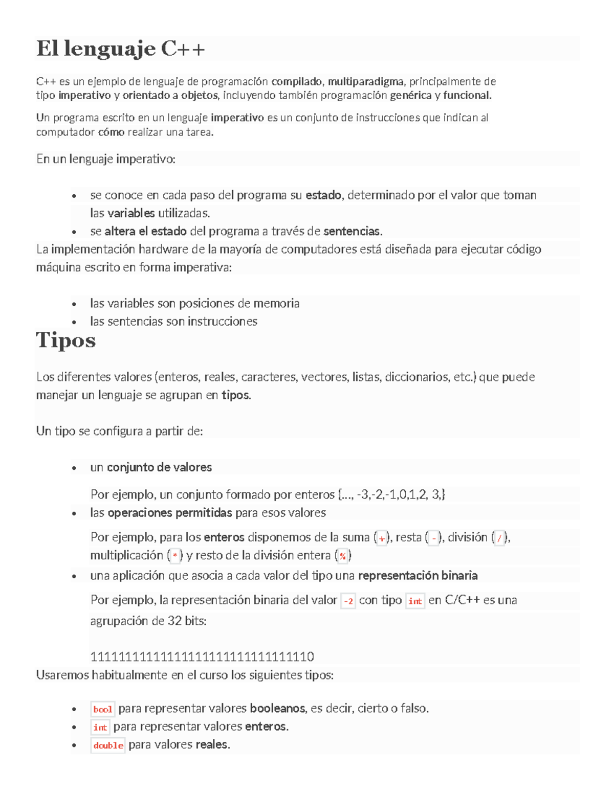 El lenguaje C - Notas de clase - El lenguaje C++ C++ es un ejemplo de lenguaje de programaciÛn ...