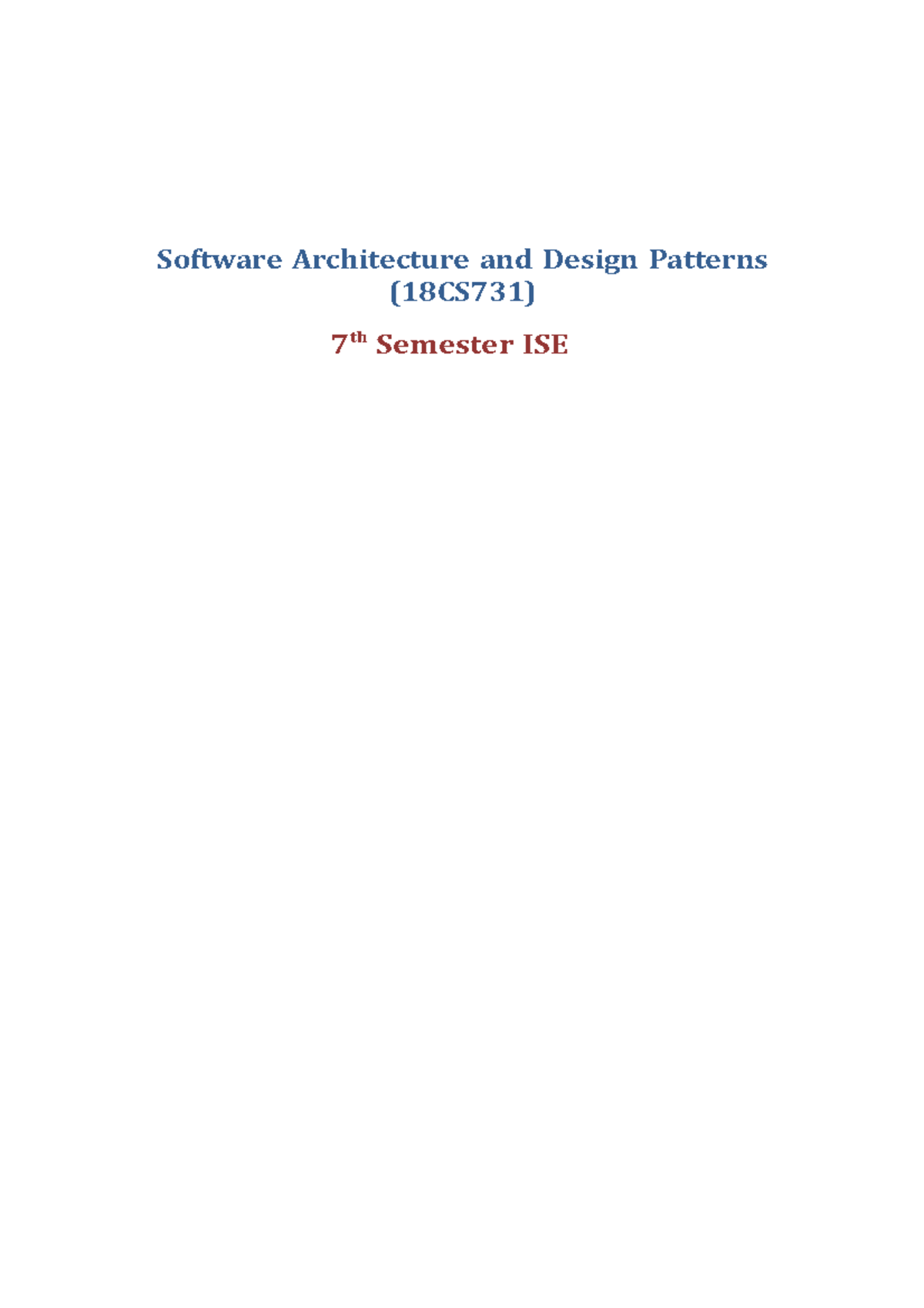 SADP-Module 1 - software architecture and design patterns notes ...
