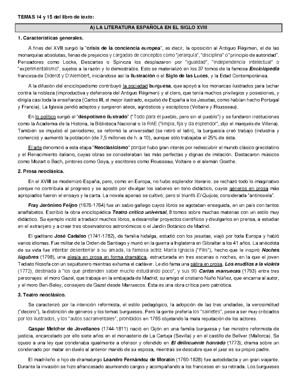 Neoclasicismo, Romanticismo y Realismo-Naturalismo - TEMAS 14 y 15 del ...