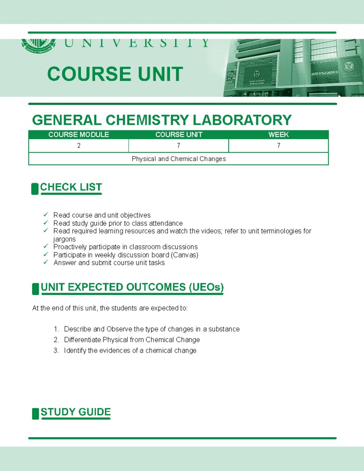 07 Physical and Chemical Change - GENERAL CHEMISTRY LABORATORY COURSE ...