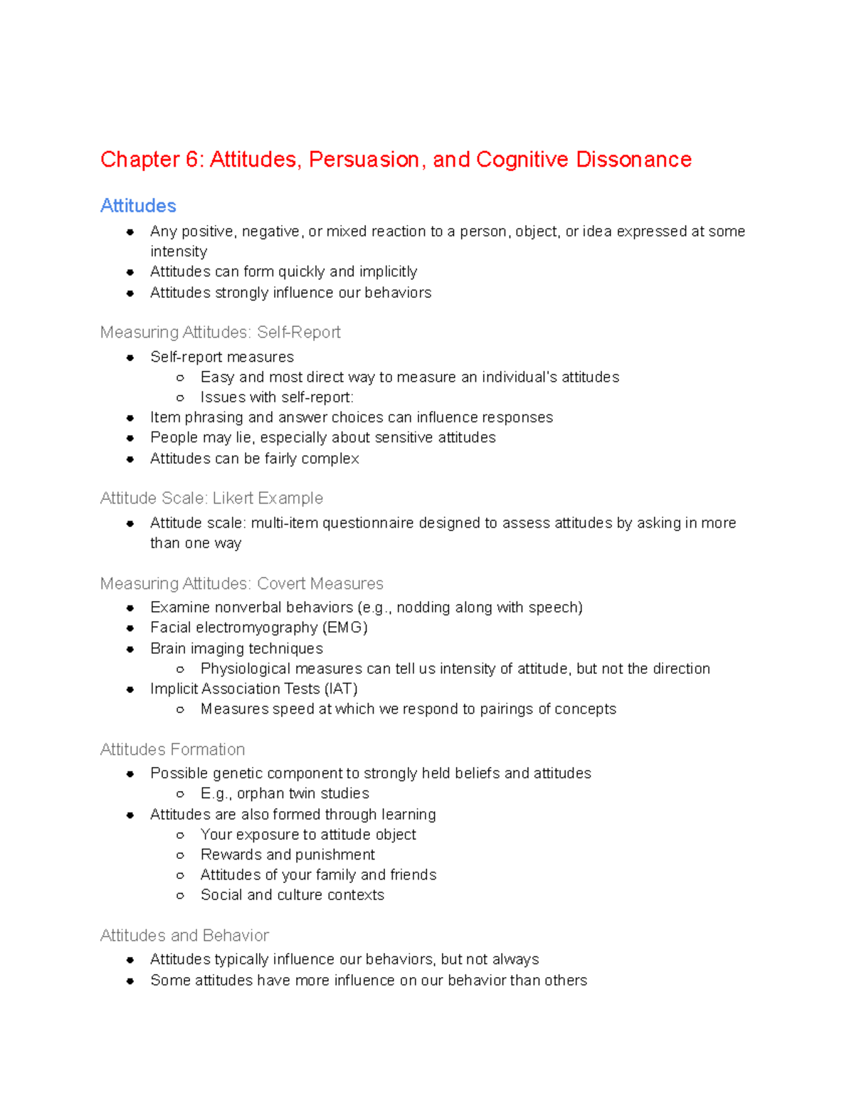 PSY 2533 Attitudes, Persuasion, and Cognitive Dissonance - Chapter 6 ...