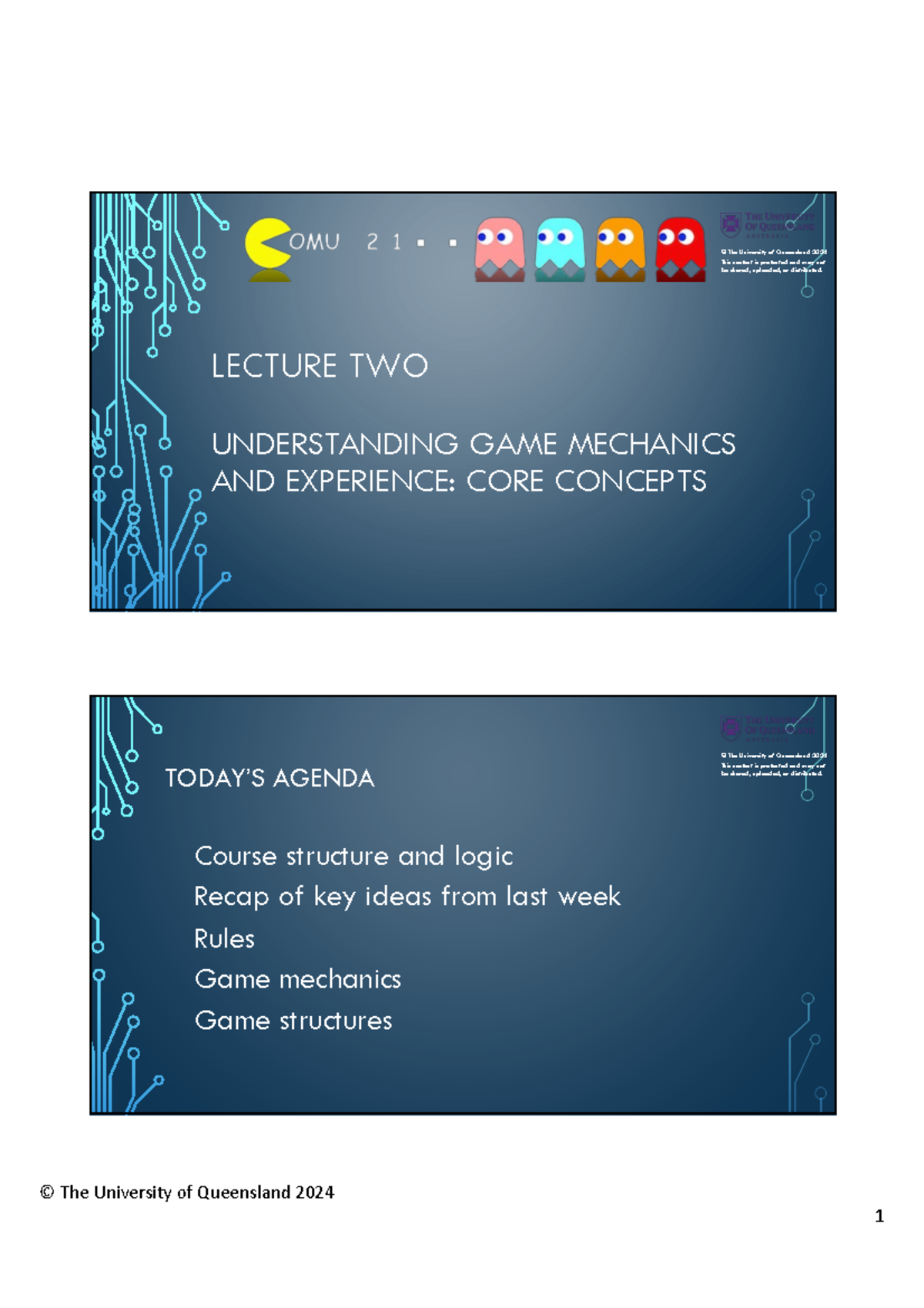 Comu 2024 Lecture Two - notes - © The University of Queensland 2024 ...