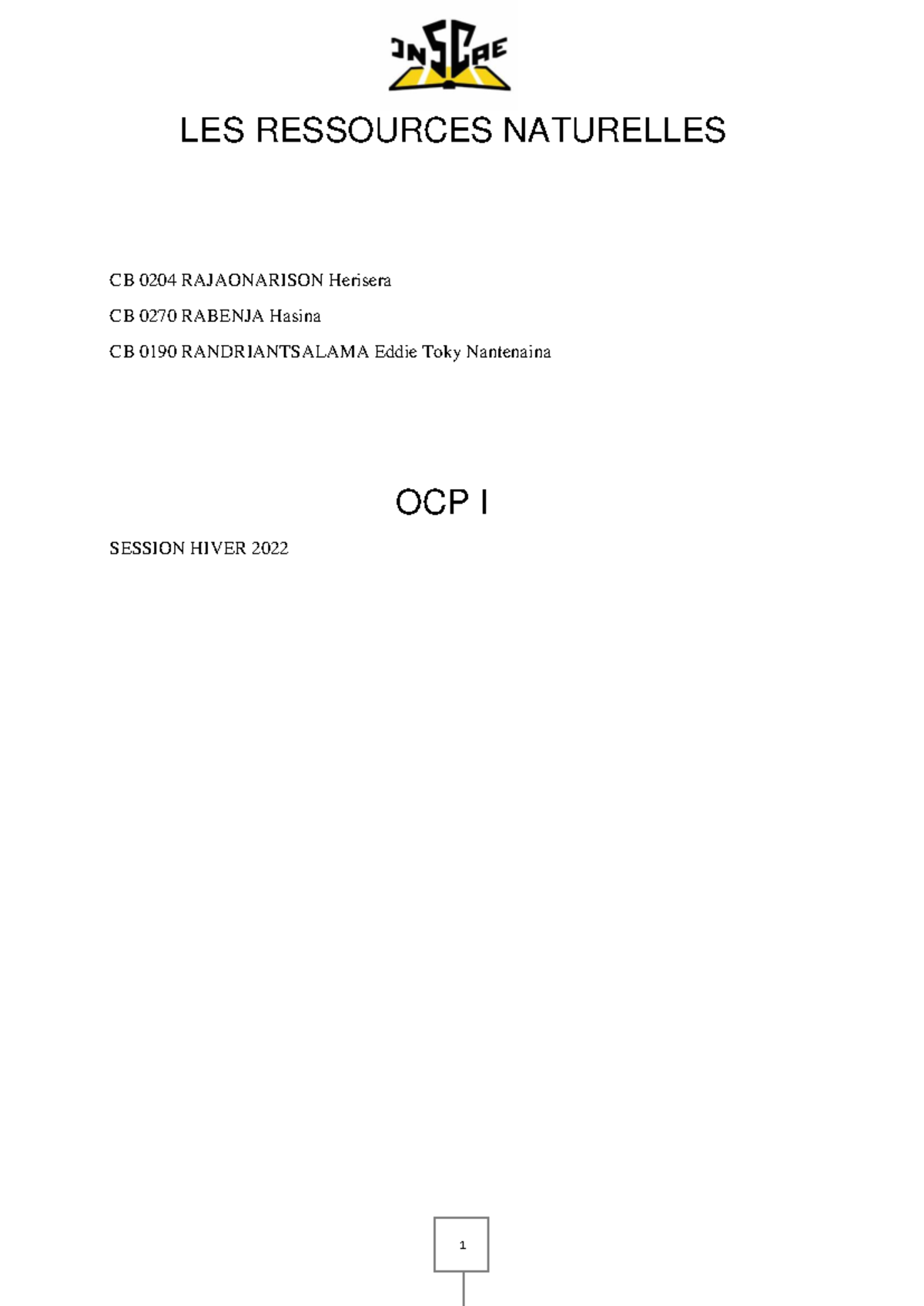 LES- Ressources- Naturelles - LES RESSOURCES NATURELLES CB 0204 ...