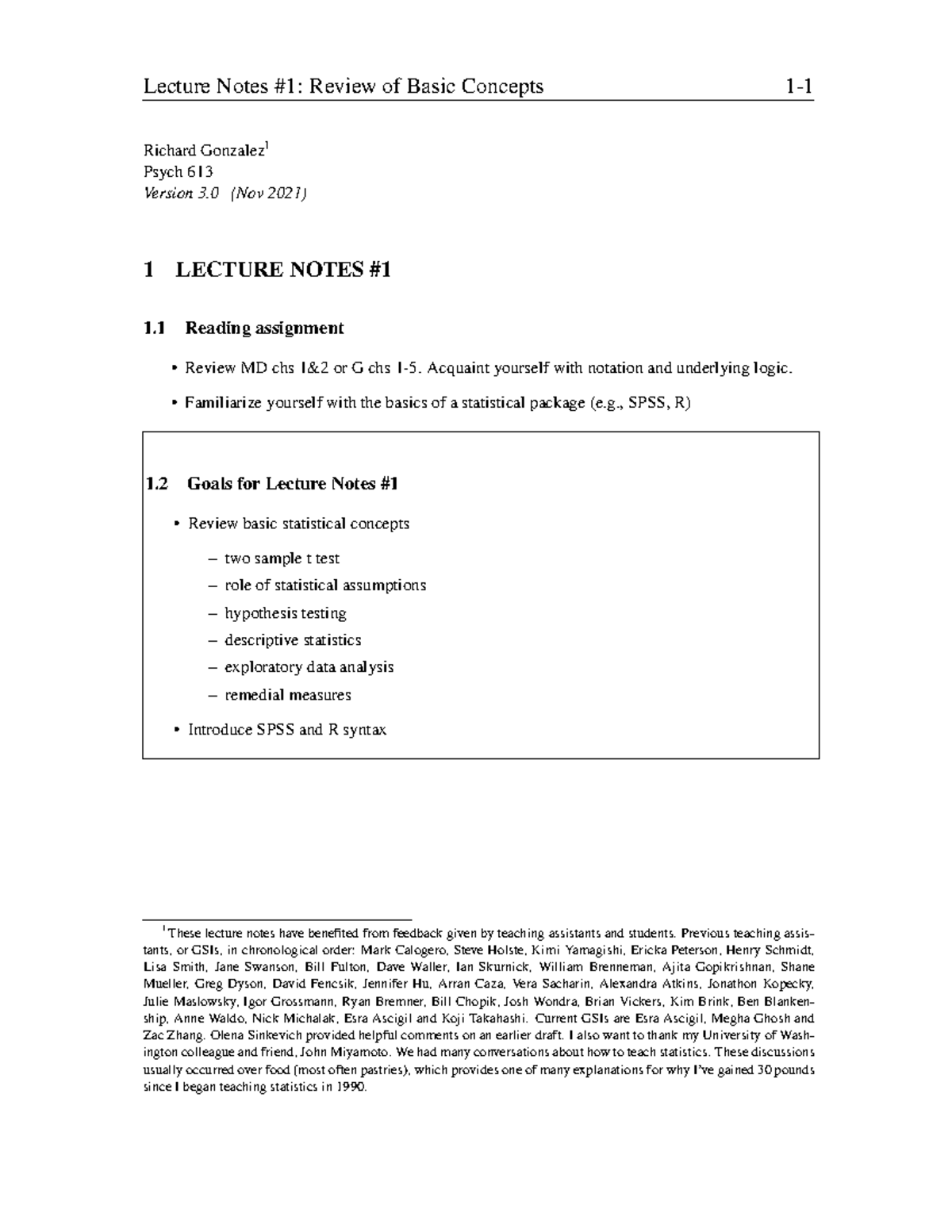 File1 - Lecture notes of statistics - Richard Gonzalez 1 Psych 613 ...