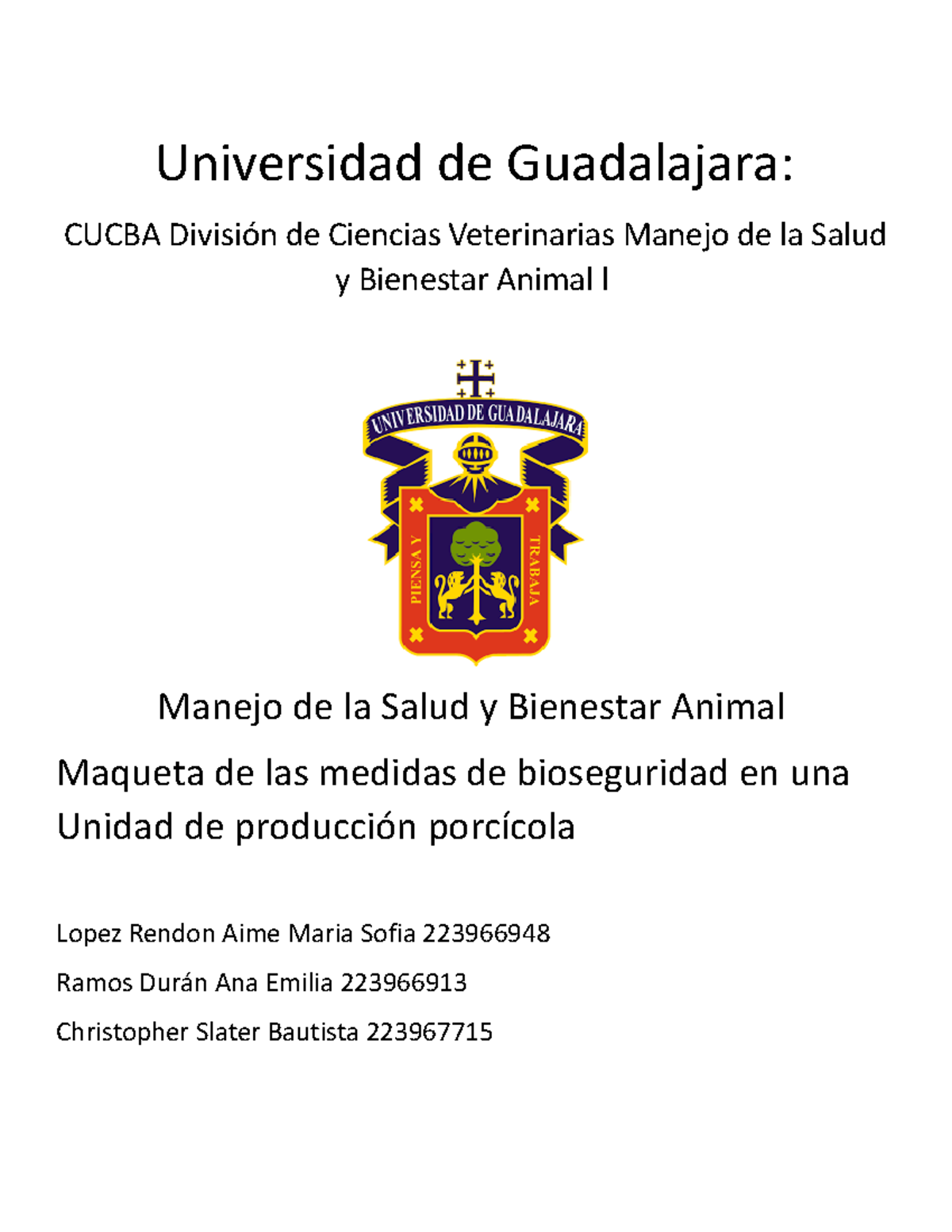 Manejo AVES - opp - Universidad de Guadalajara: CUCBA División de ...