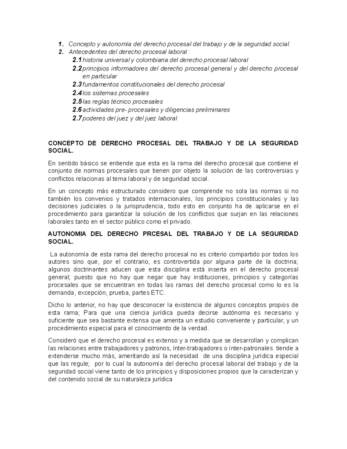 Panel - ......... - Concepto y autonomía del derecho procesal del ...