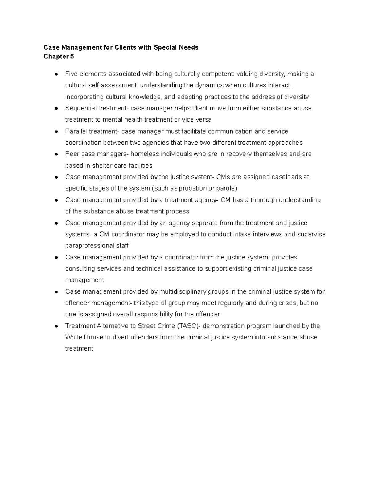 Case Management for Clients with Special Needs - Studocu