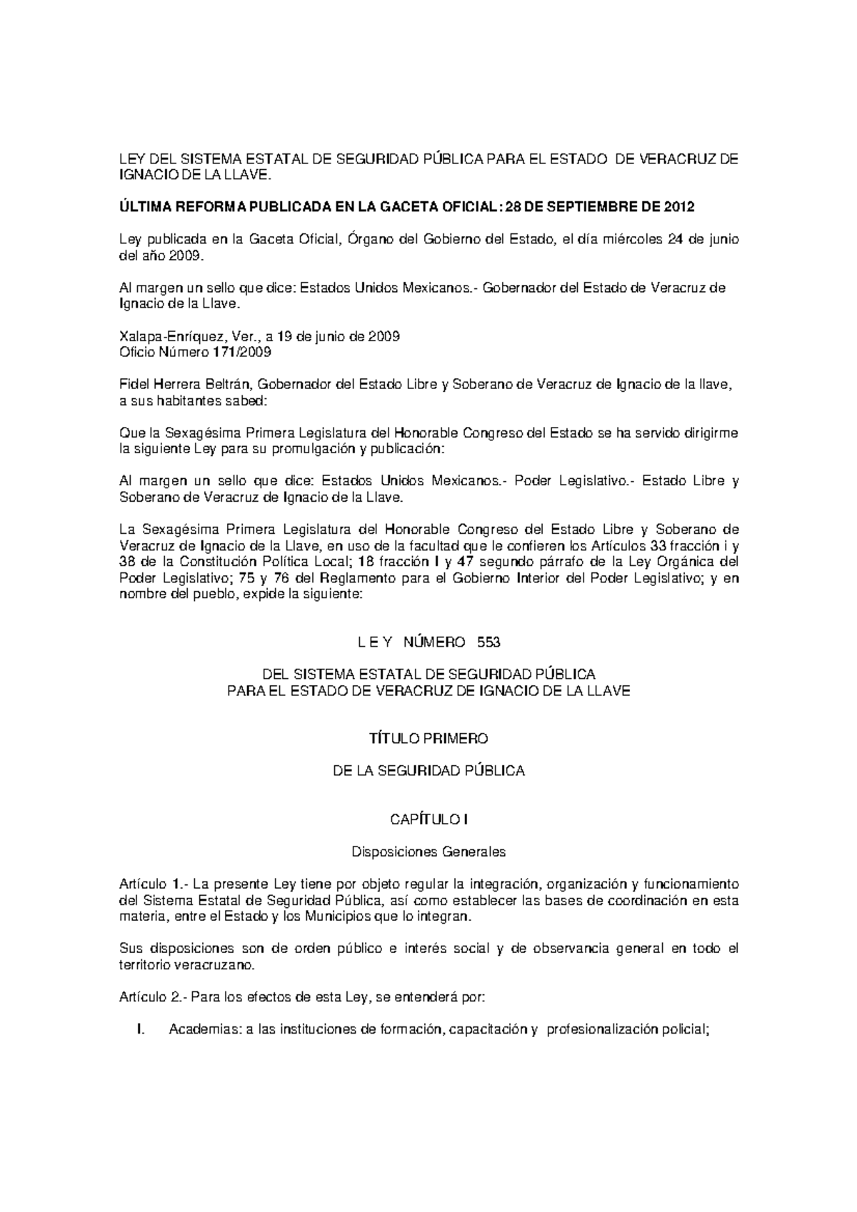 Segpub 280912 - una excelente resumen - LEY DEL SISTEMA ESTATAL DE ...