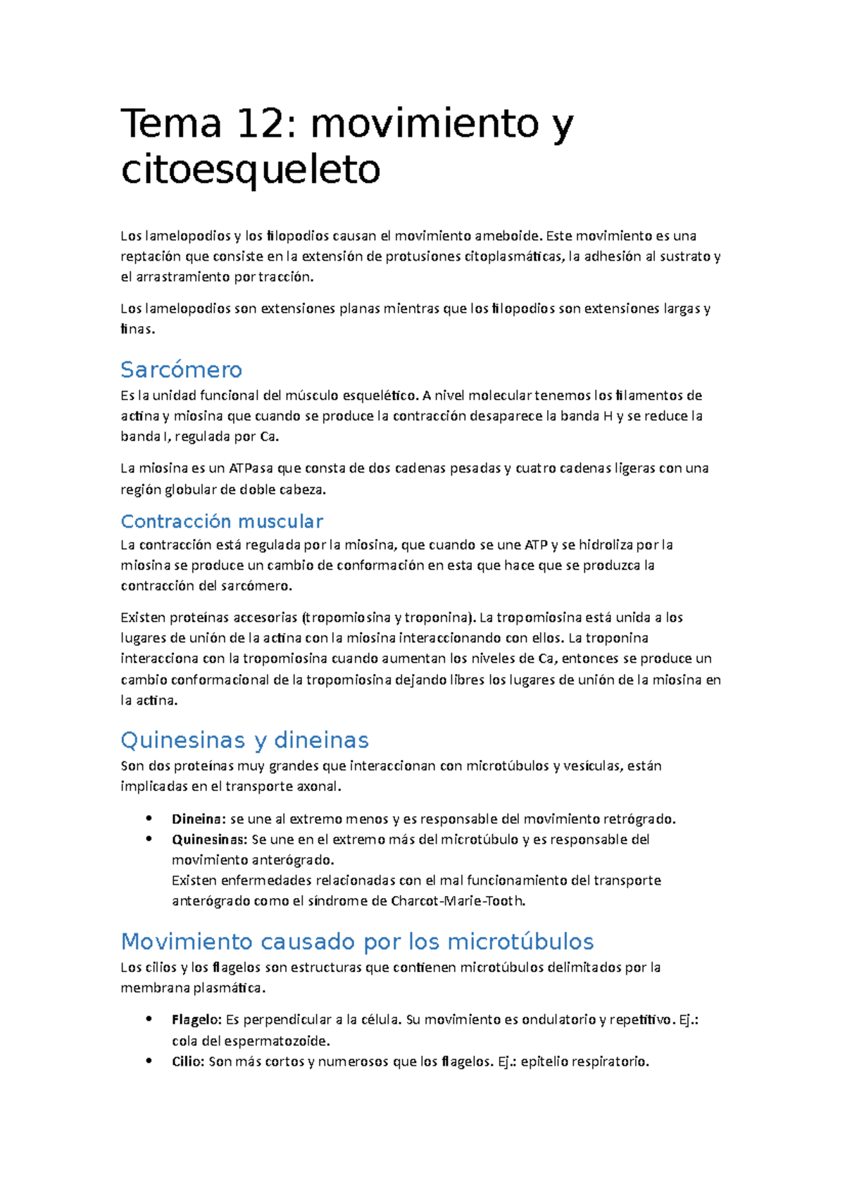 TEMA 12 biologia - Tema 12: movimiento y citoesqueleto Los lamelopodios ...