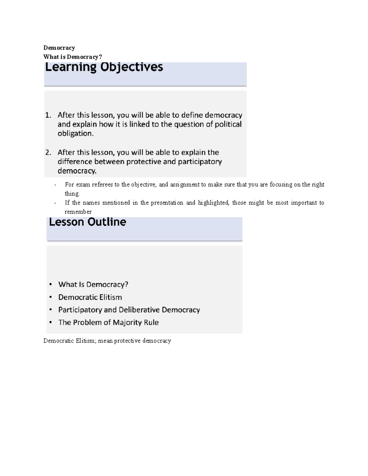 Democracy Sep 28, 2020 - Democracy What is Democracy? For exam referees ...