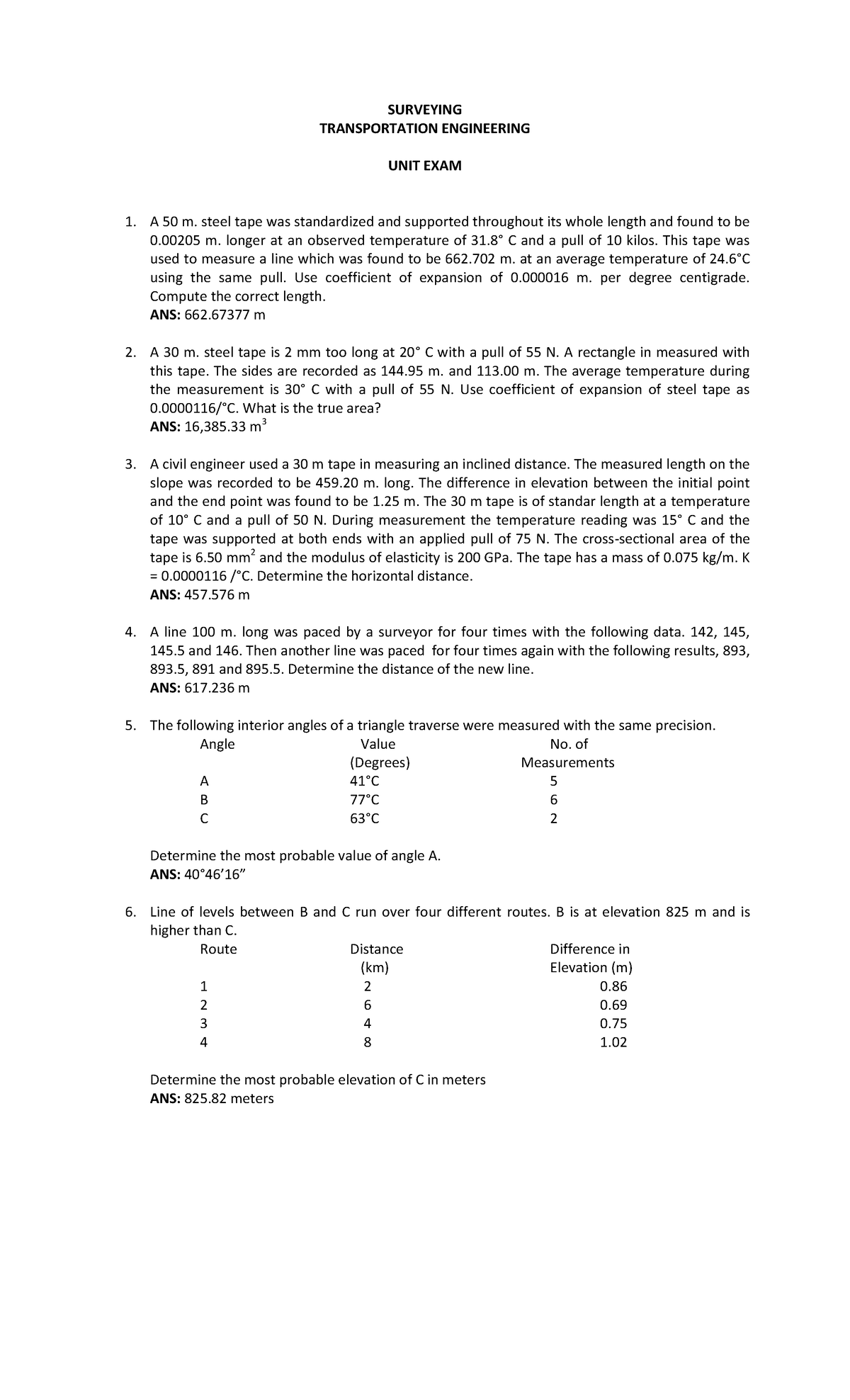 Toaz - Surveying and transportation - SURVEYING TRANSPORTATION ...