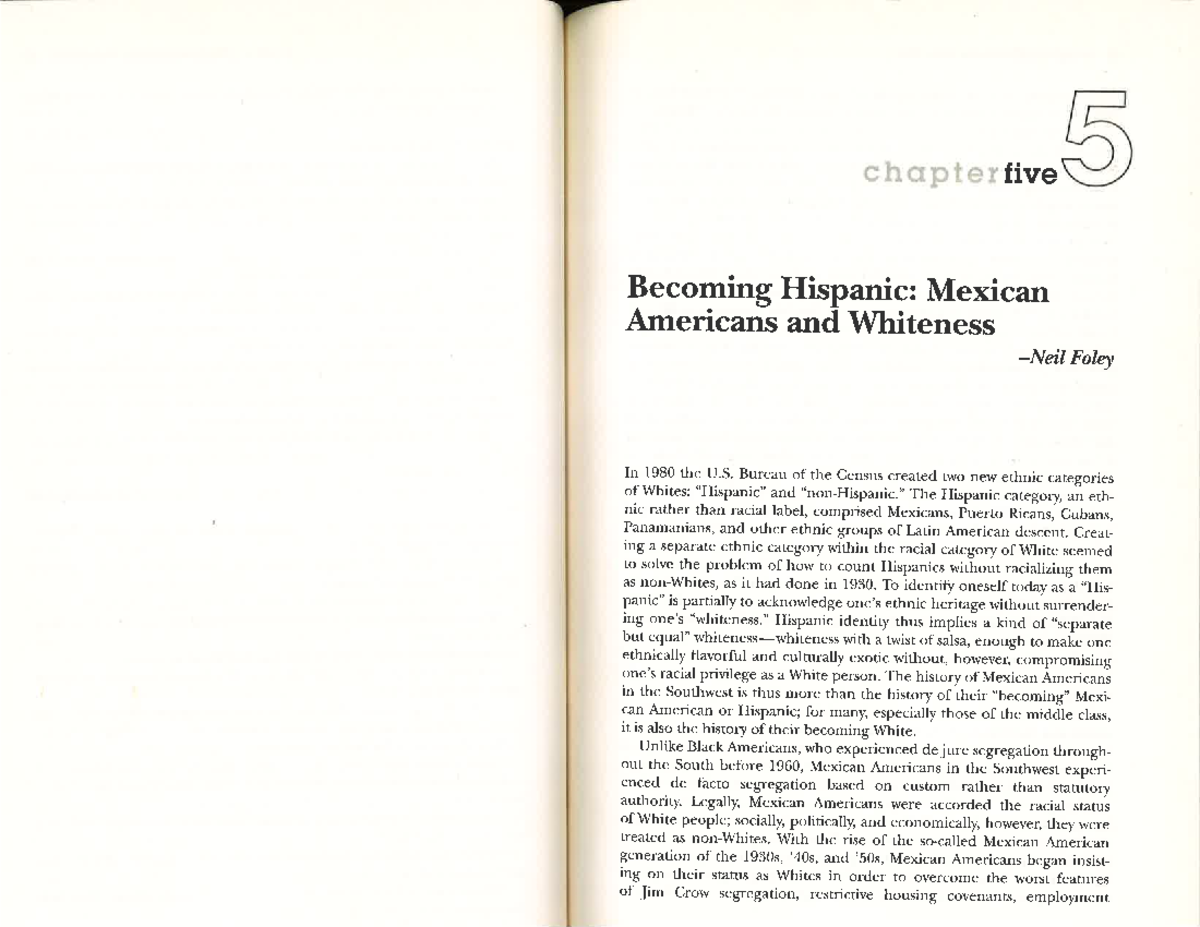 Foley Becoming Hispanic Mex Am - chapter five Becoming Hispanic ...