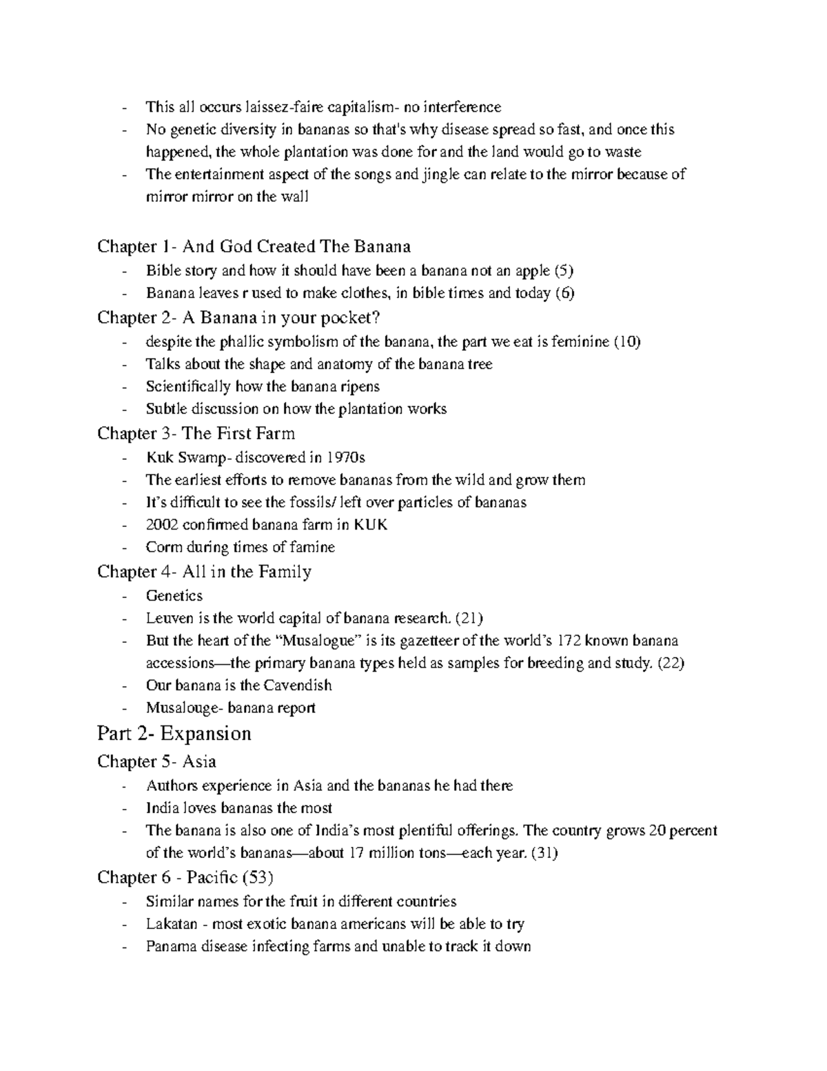 Banana Notes - This all occurs laissez-faire capitalism- no ...