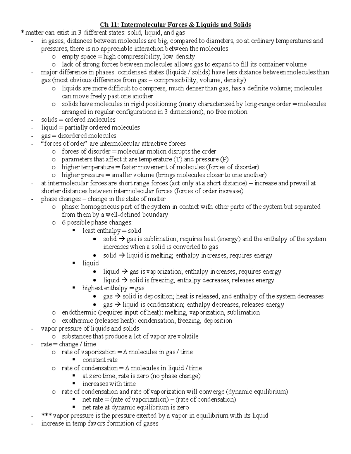 CHEM 1144 Ch 1 - Chapter 1 Notes - Ch 11: Intermolecular Forces ...