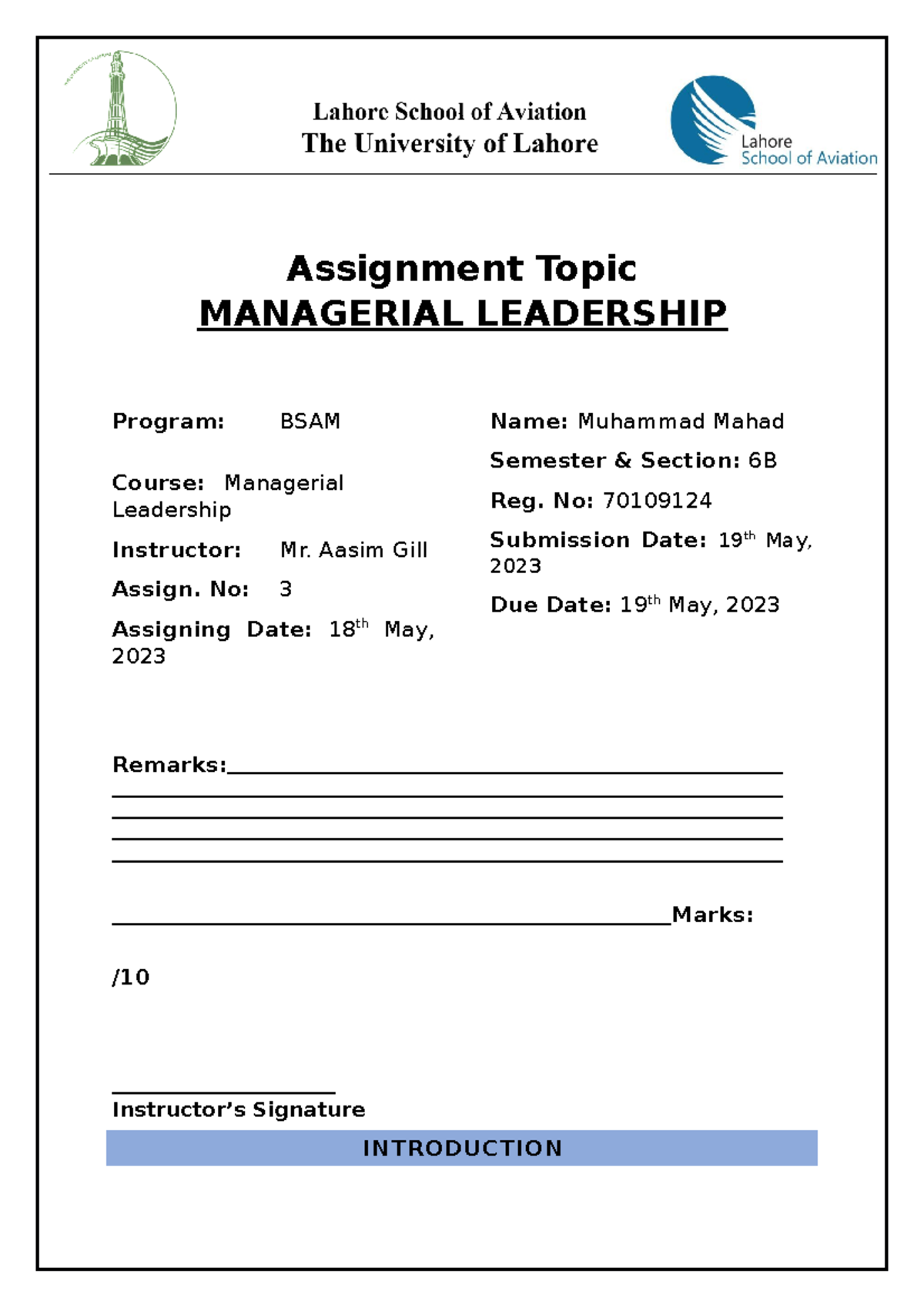 Managerial Leadership Assignment 3 - ` Assignment Topic MANAGERIAL ...