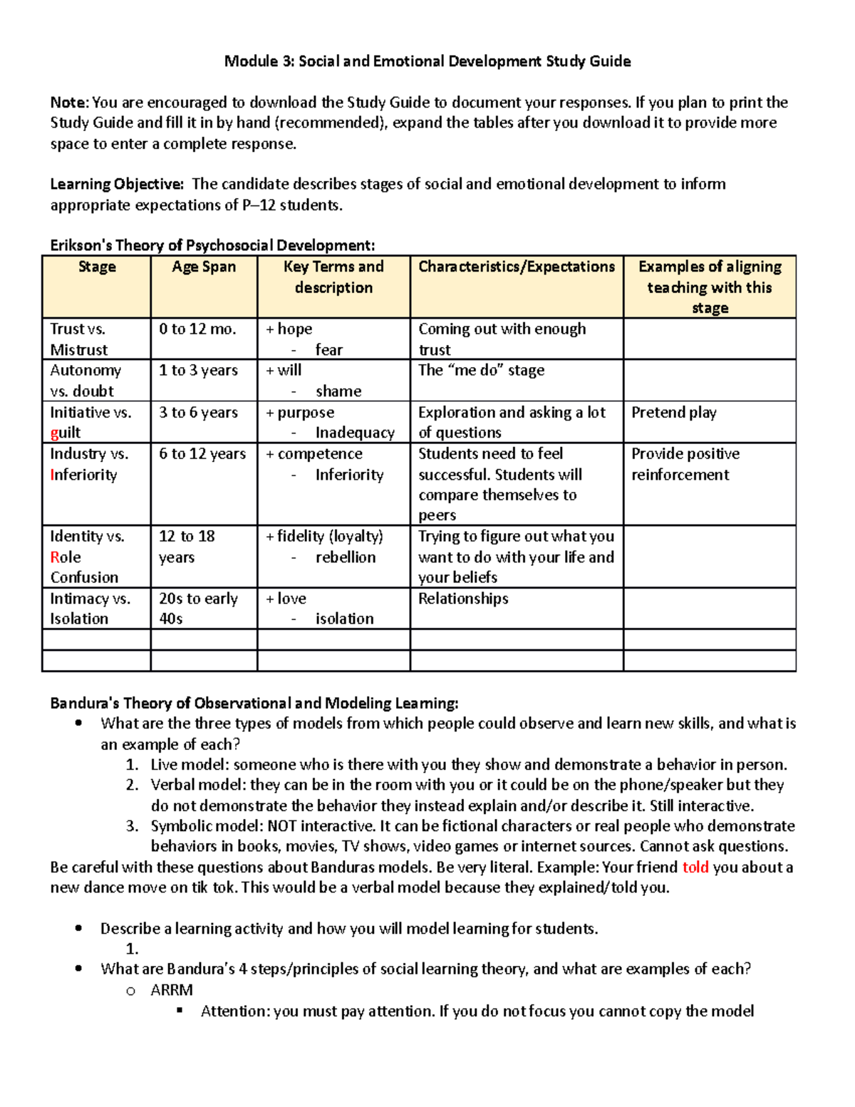 Educational Psychology - Module 3 study guide - Module 3: Social and ...