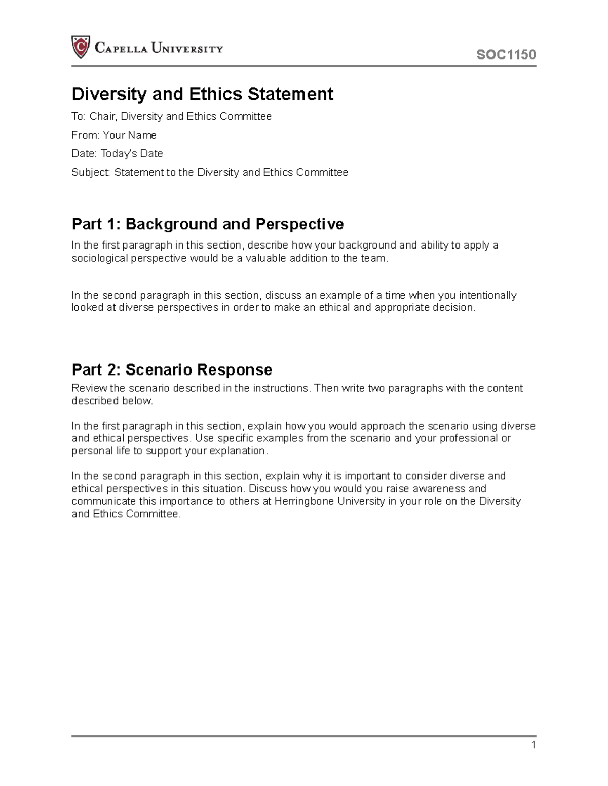 Cf diversity and ethics statement template.docx week 7 - SOC Diversity ...